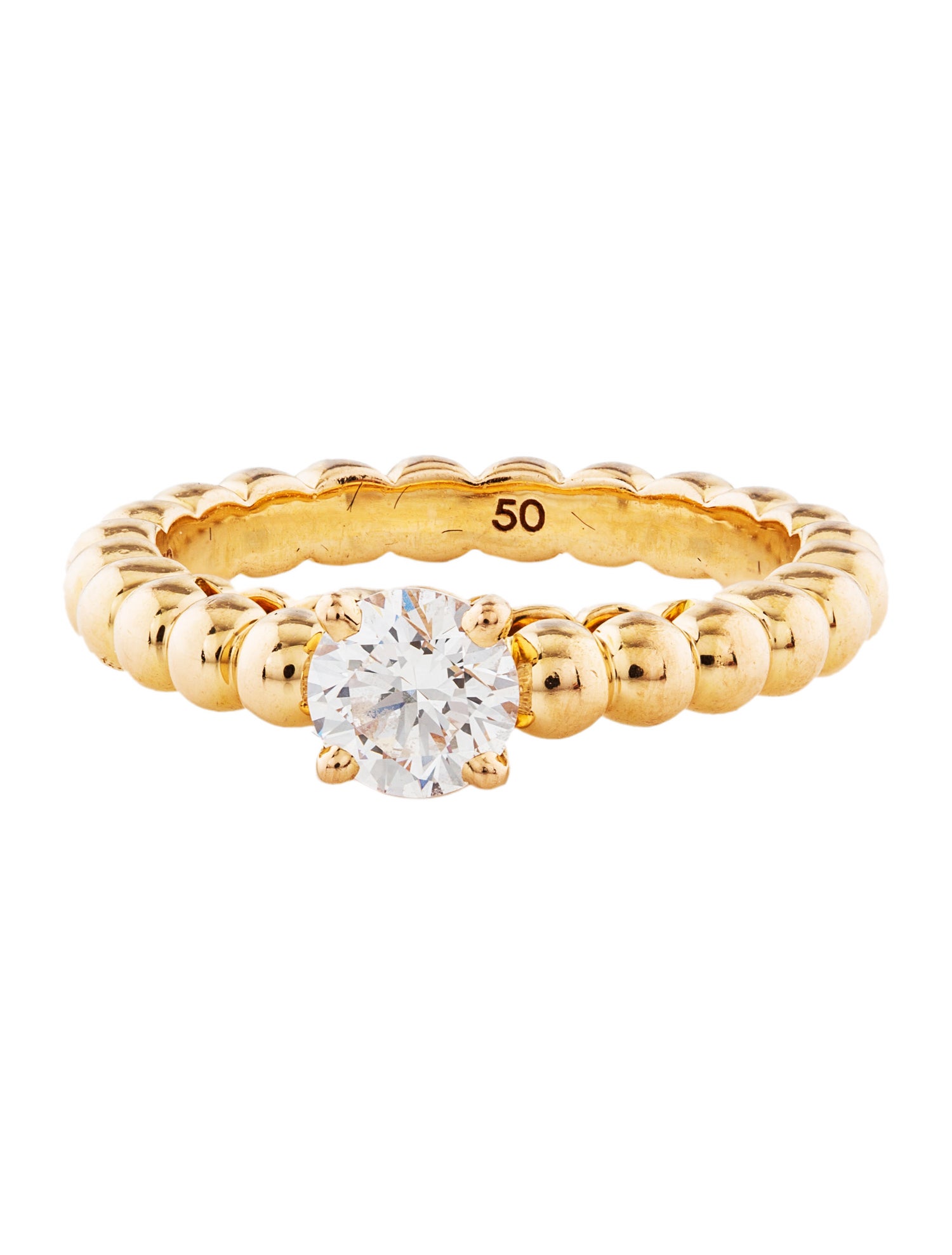 Van Cleef & Arpels Perlée Solitaire Diamond Engagement Ring - Rings ...