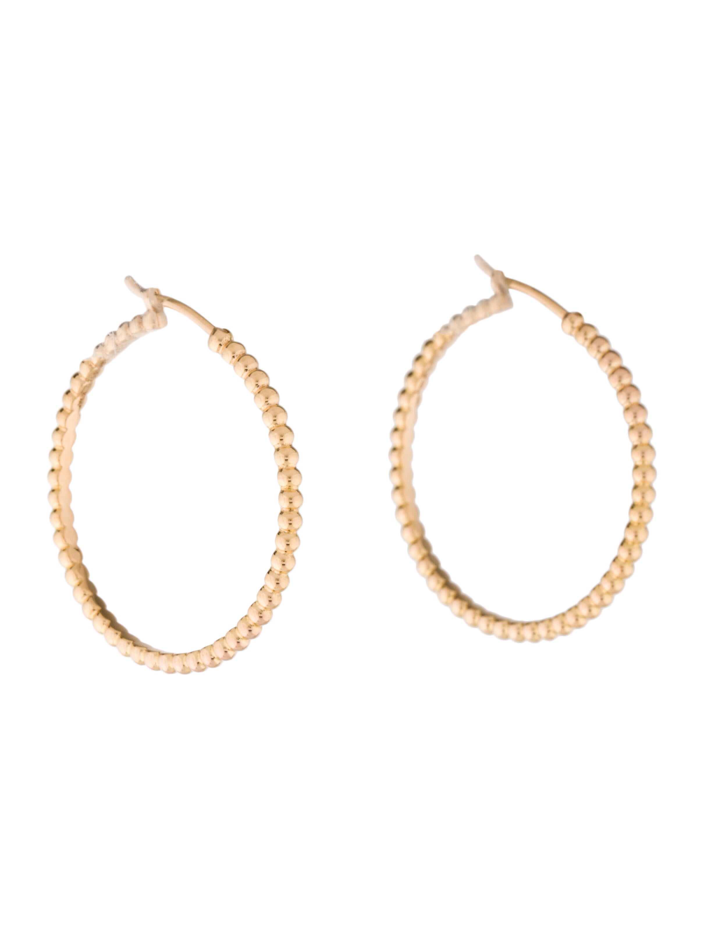 Van Cleef & Arpels Small Perlée Hoop Earrings - 18K Yellow Gold Hoop ...