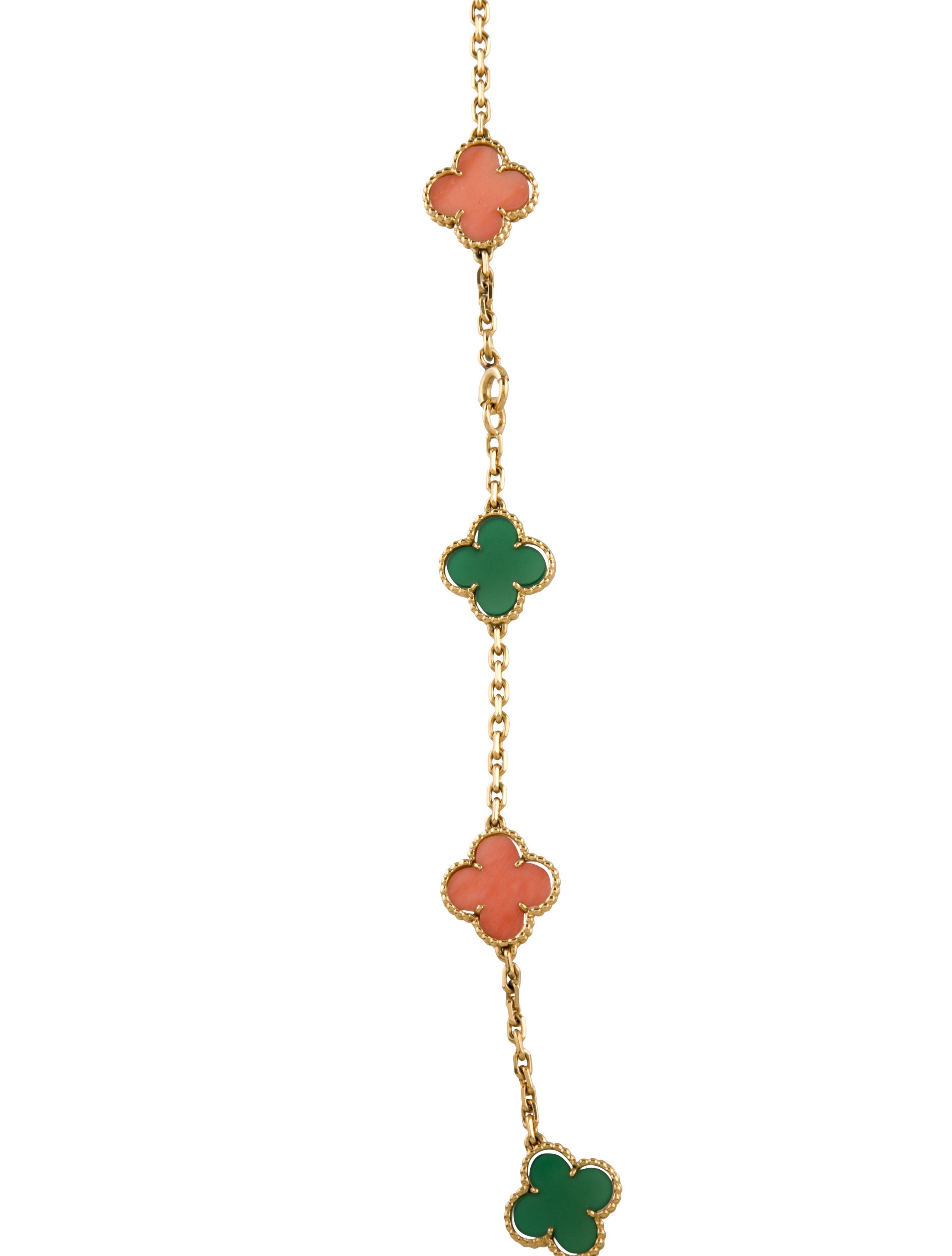 Van Cleef & Arpels Vintage Alhambra 20 Motif Necklace - 18K Yellow Gold ...