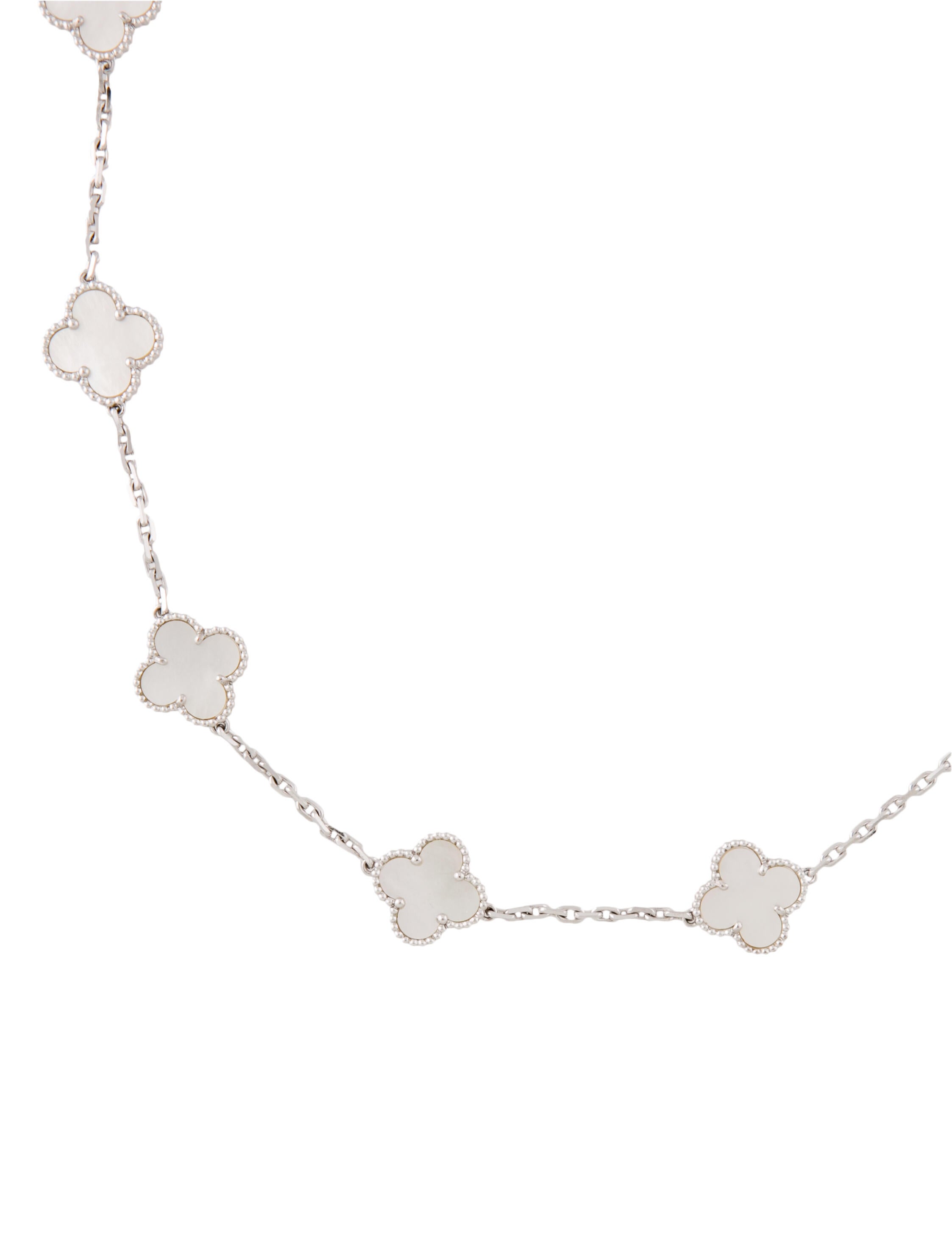 Van Cleef & Arpels 20 Motifs Vintage Alhambra Long Necklace - Rhodium ...