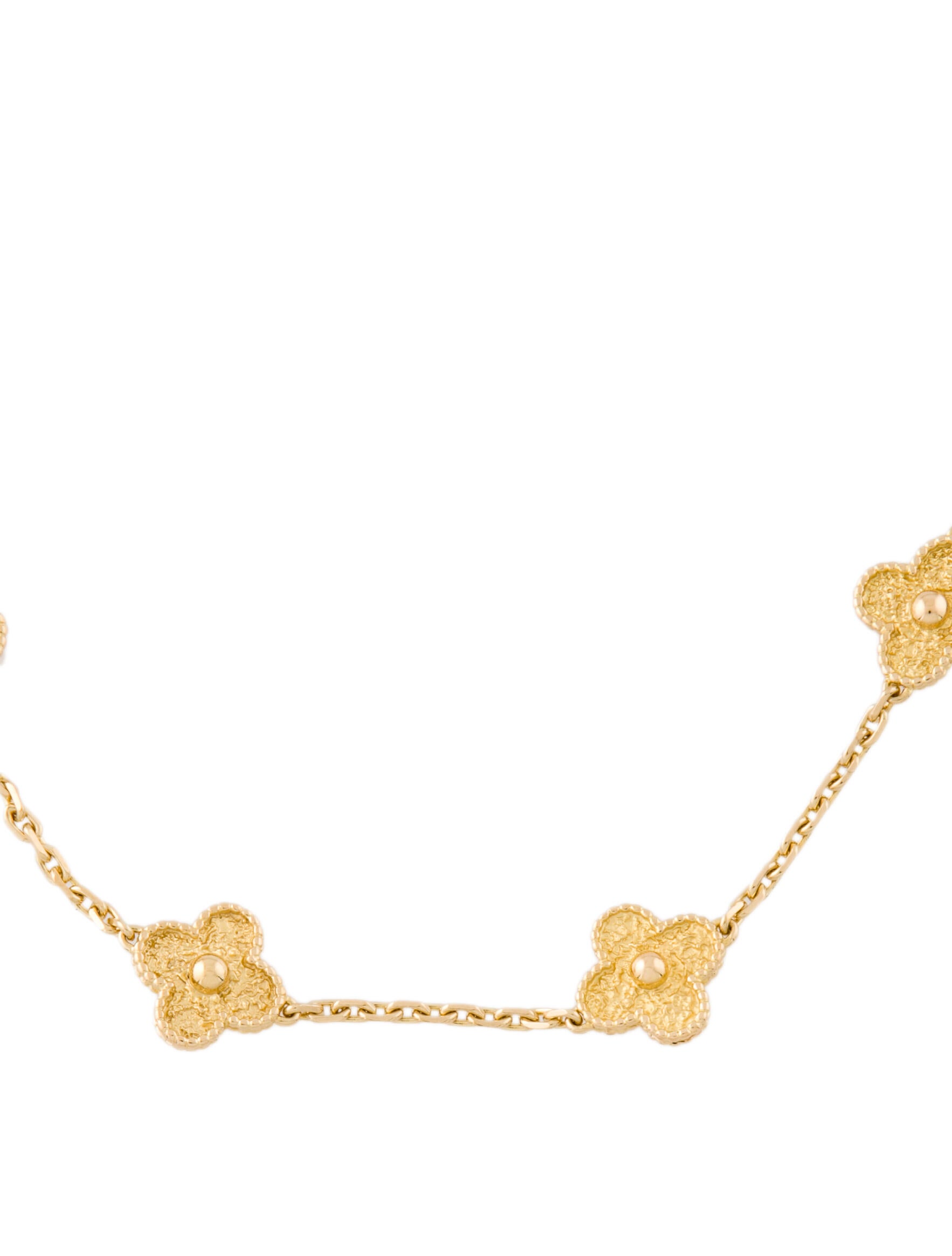 Van Cleef & Arpels Vintage Alhambra 20 Motif Long Necklace - 18K Yellow ...