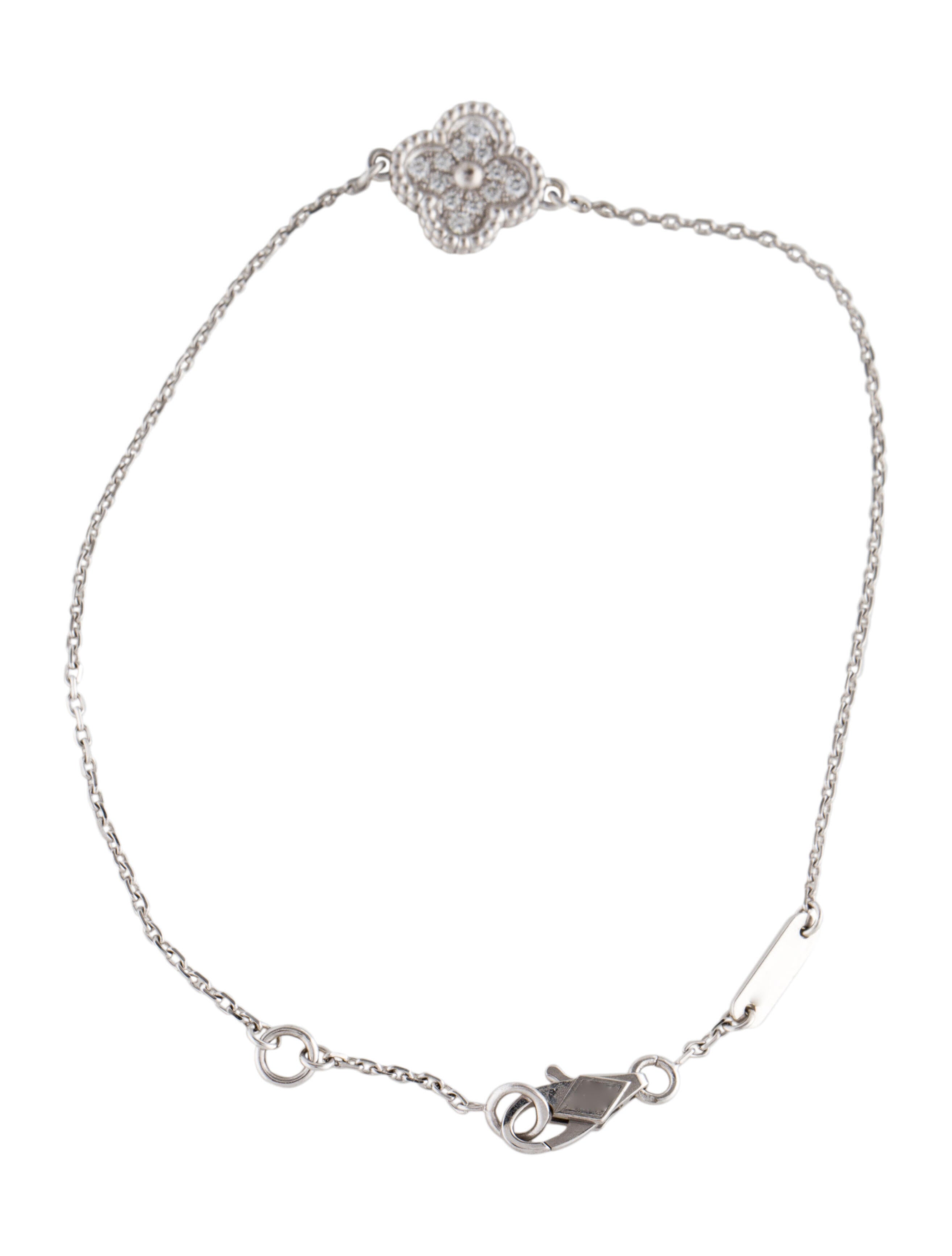 Van Cleef & Arpels 1 Motif Sweet Alhambra Bracelet - Rhodium-Plated 18K ...