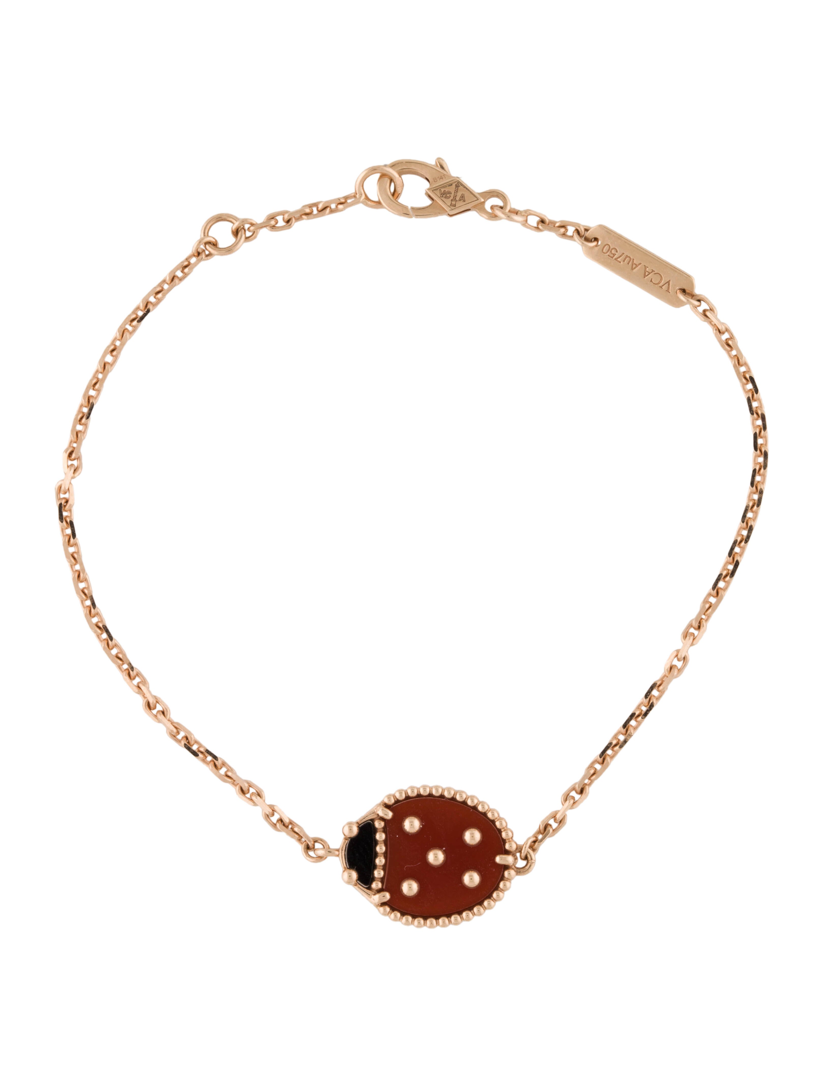 Van Cleef & Arpels Lucky Spring Ladybug Bracelet - 18K Rose Gold Link ...