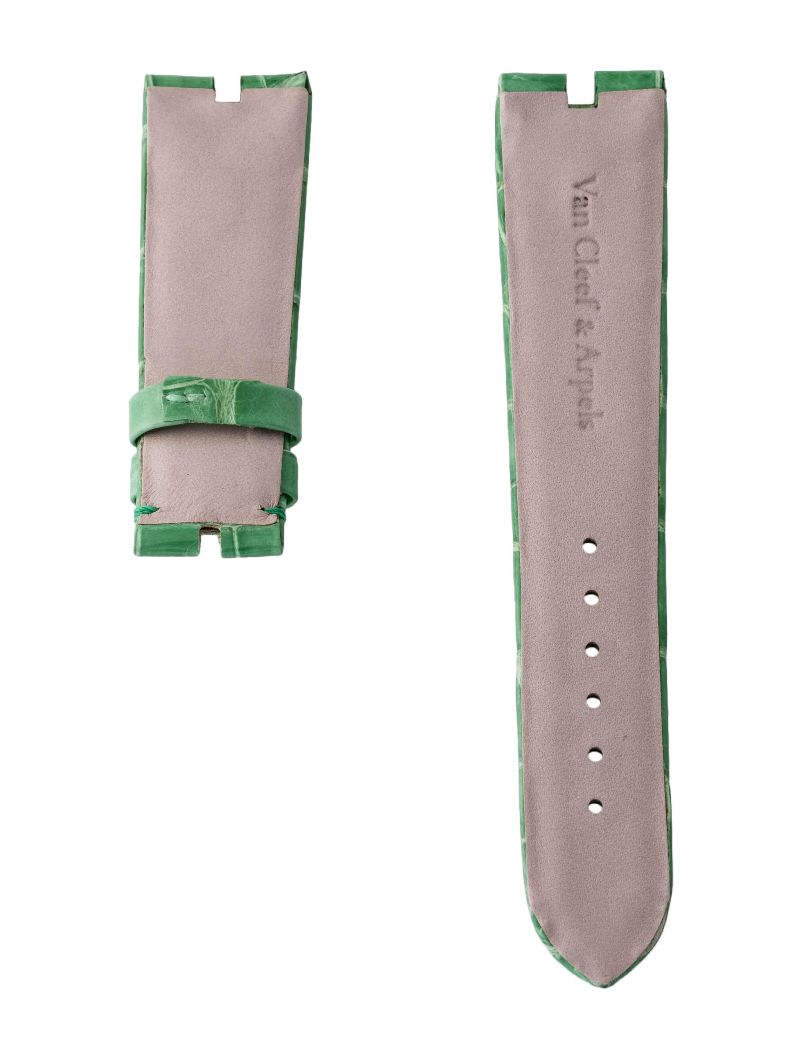 Van Cleef & Arpels 19mm Green Alligator Watch Strap - Green - VAC29457 ...