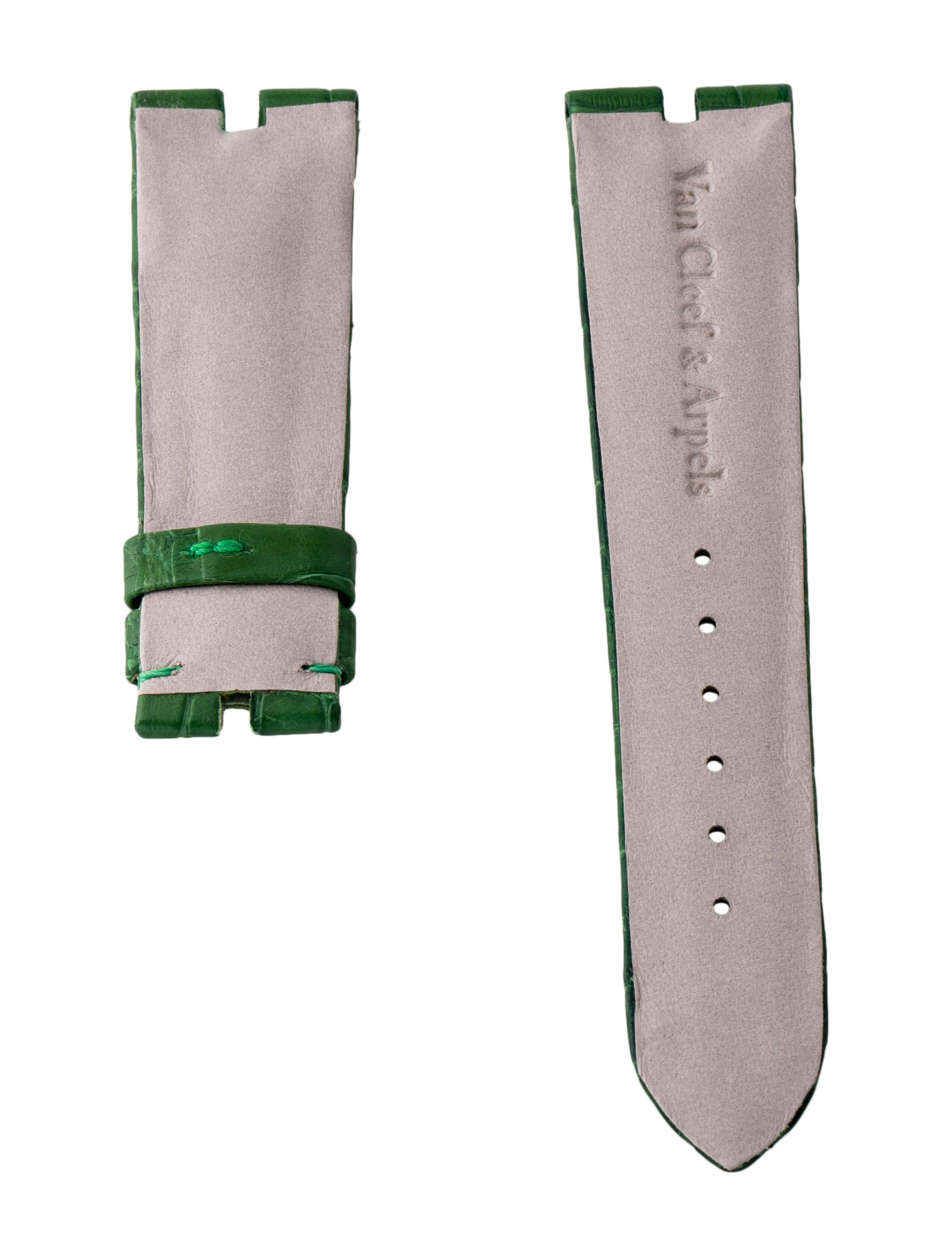 Van Cleef & Arpels 19 mm Green Alligator Watch Strap - Green - VAC29451 ...