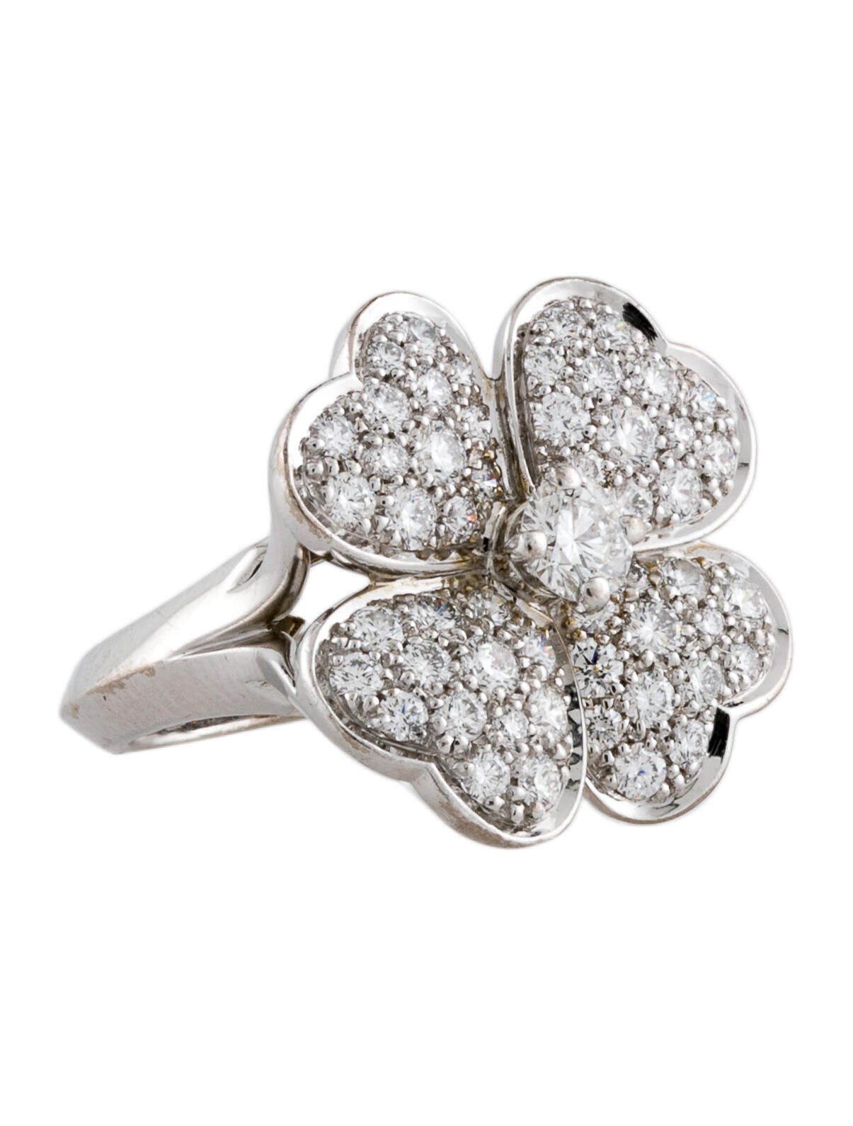 Van Cleef & Arpels Cosmos Medium Model Ring - Rhodium-Plated 18K White ...