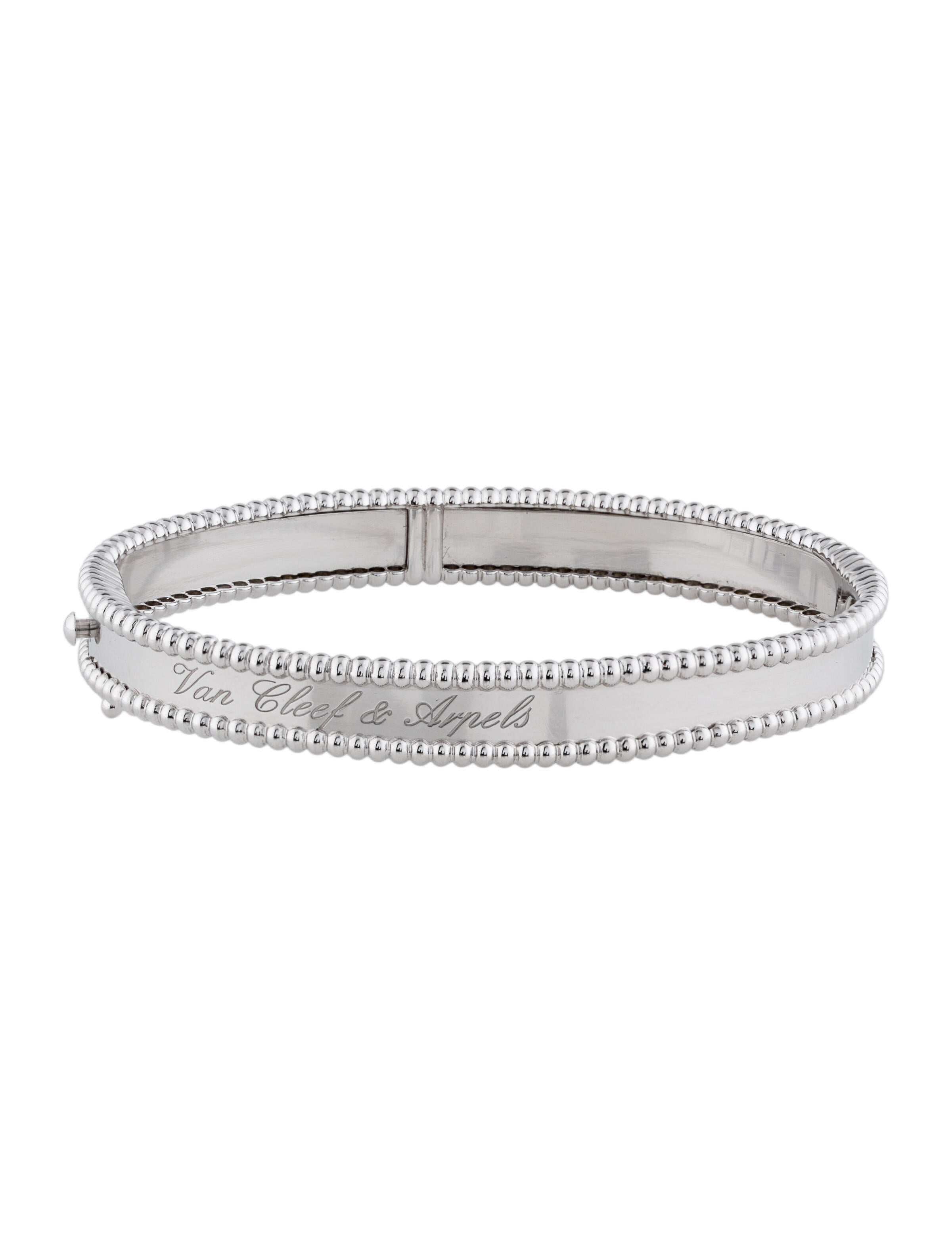 Van Cleef & Arpels Perlée Signature Bracelet, Medium Model - Rhodium ...