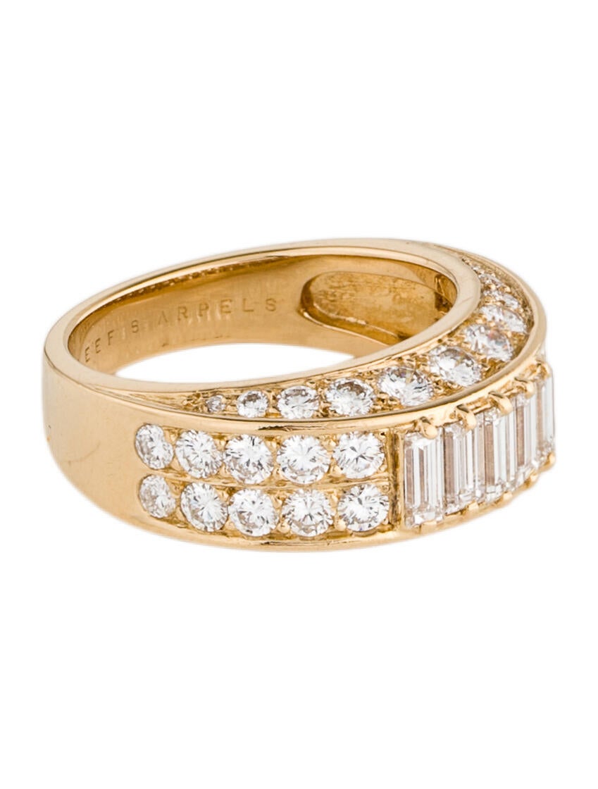 Van Cleef & Arpels Vintage 18K Diamond Band - 18K Yellow Gold Band ...