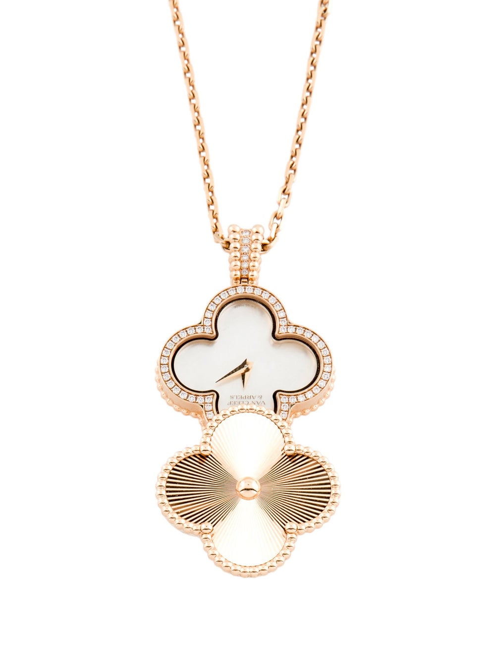 Van Cleef & Arpels Alhambra Secret Pendant Watch - Gold - VCARO8ZW00 ...