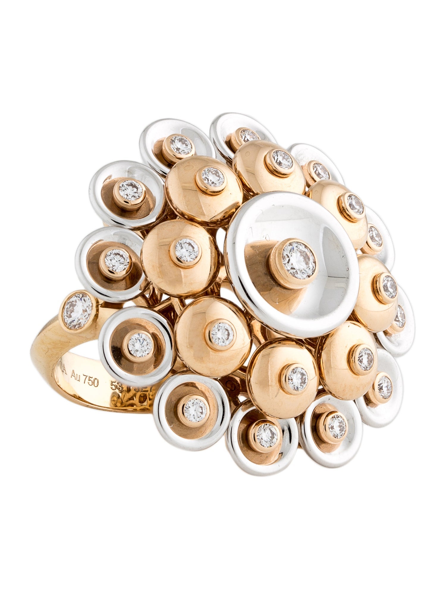 Van Cleef & Arpels Bouton d'or Ring - 18K Rose Gold Cocktail Ring ...