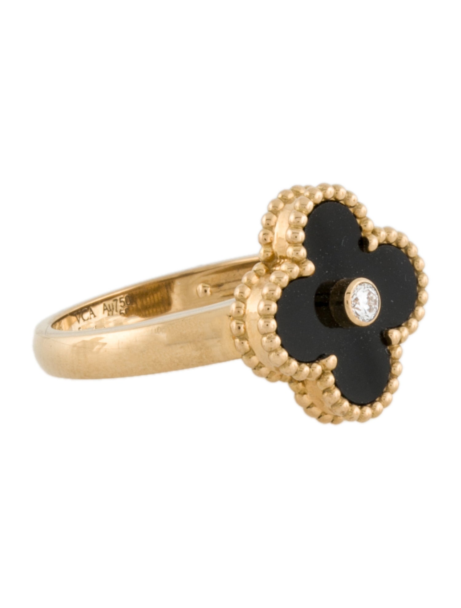 Van Cleef & Arpels Vintage Alhambra Ring - 18K Yellow Gold Cocktail ...