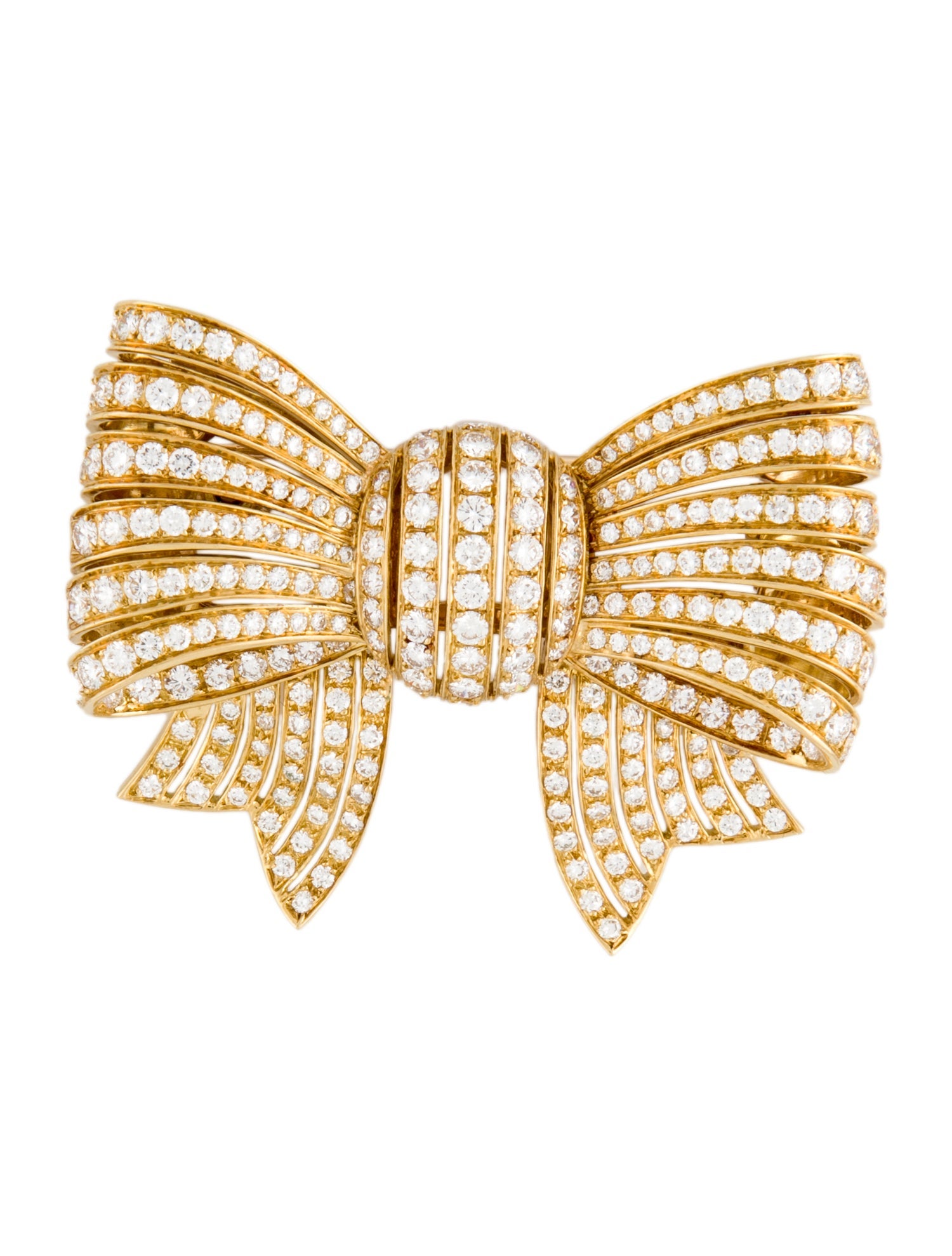 Tiffany & Co. Platinum 5.43ctw Diamond Ribbon Pin Brooch - 900 Platinum ...