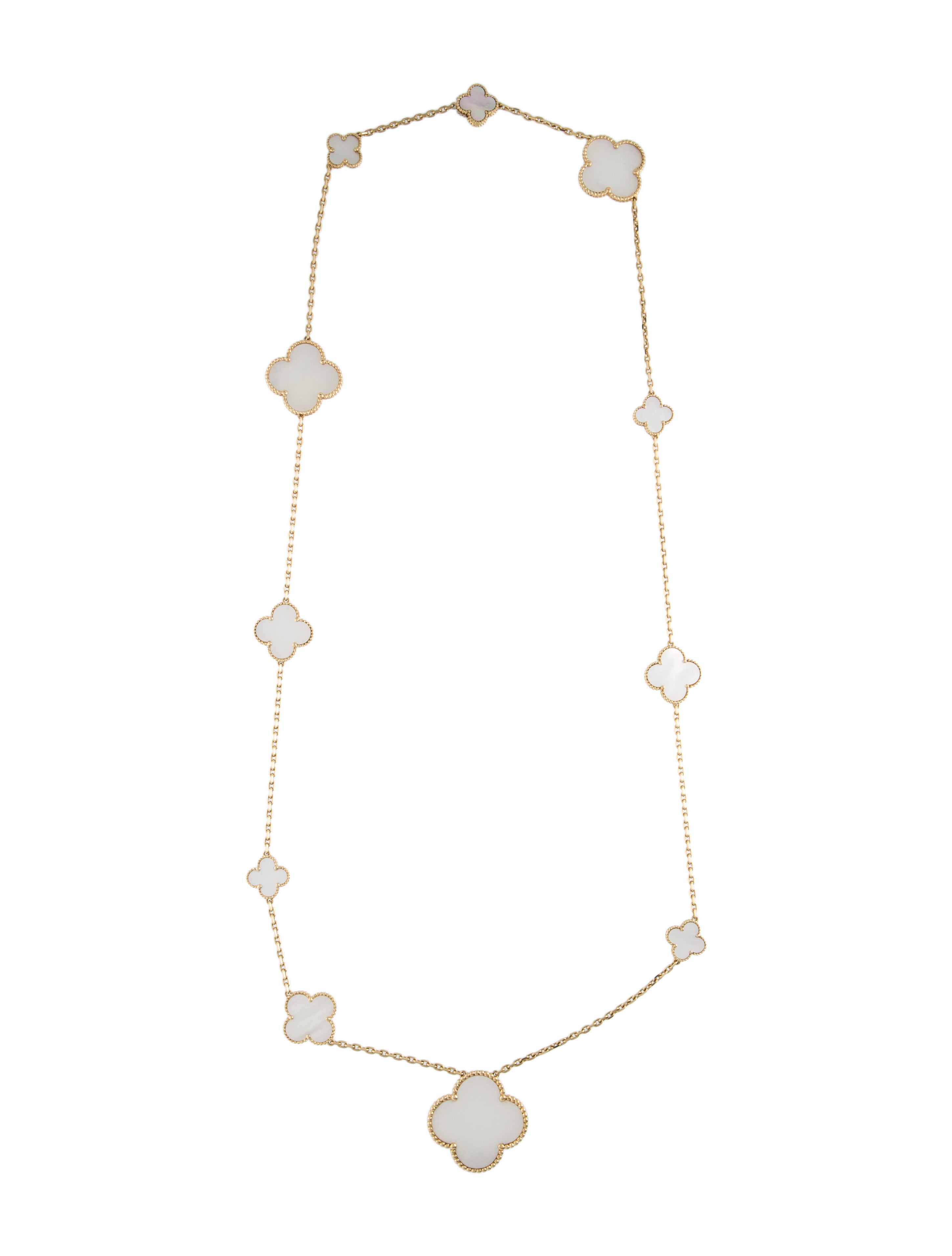 Van Cleef & Arpels Mother of Pearl Magic Alhambra Long Necklace, 16 ...