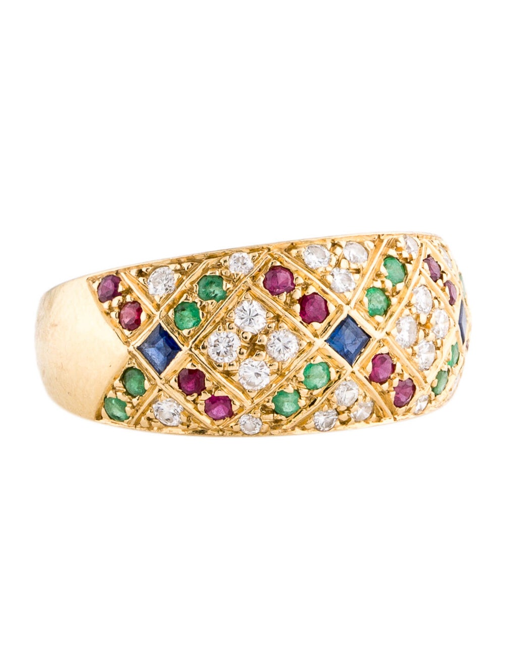 Van Cleef & Arpels Vintage 18K Multi-stone & Diamond Band - 18K Yellow ...