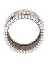 Van Cleef & Arpels Large Model Perlée Clover Ring - Rhodium-Plated 18K ...