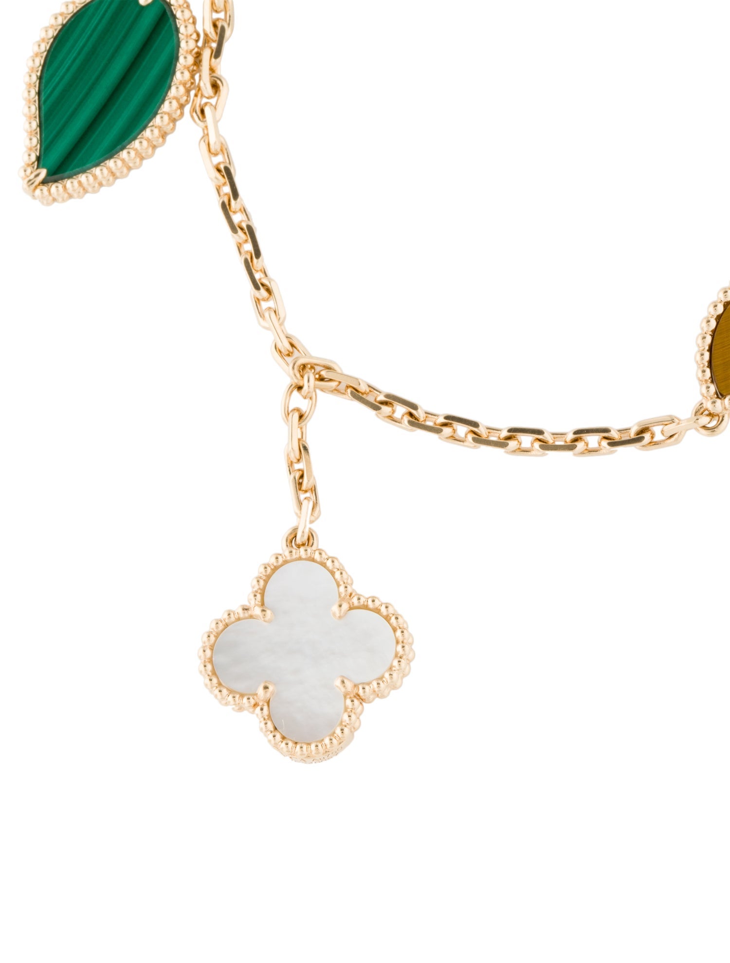 Van Cleef & Arpels Lucky Alhambra Bracelet, 4 Motifs - 18K Yellow Gold ...