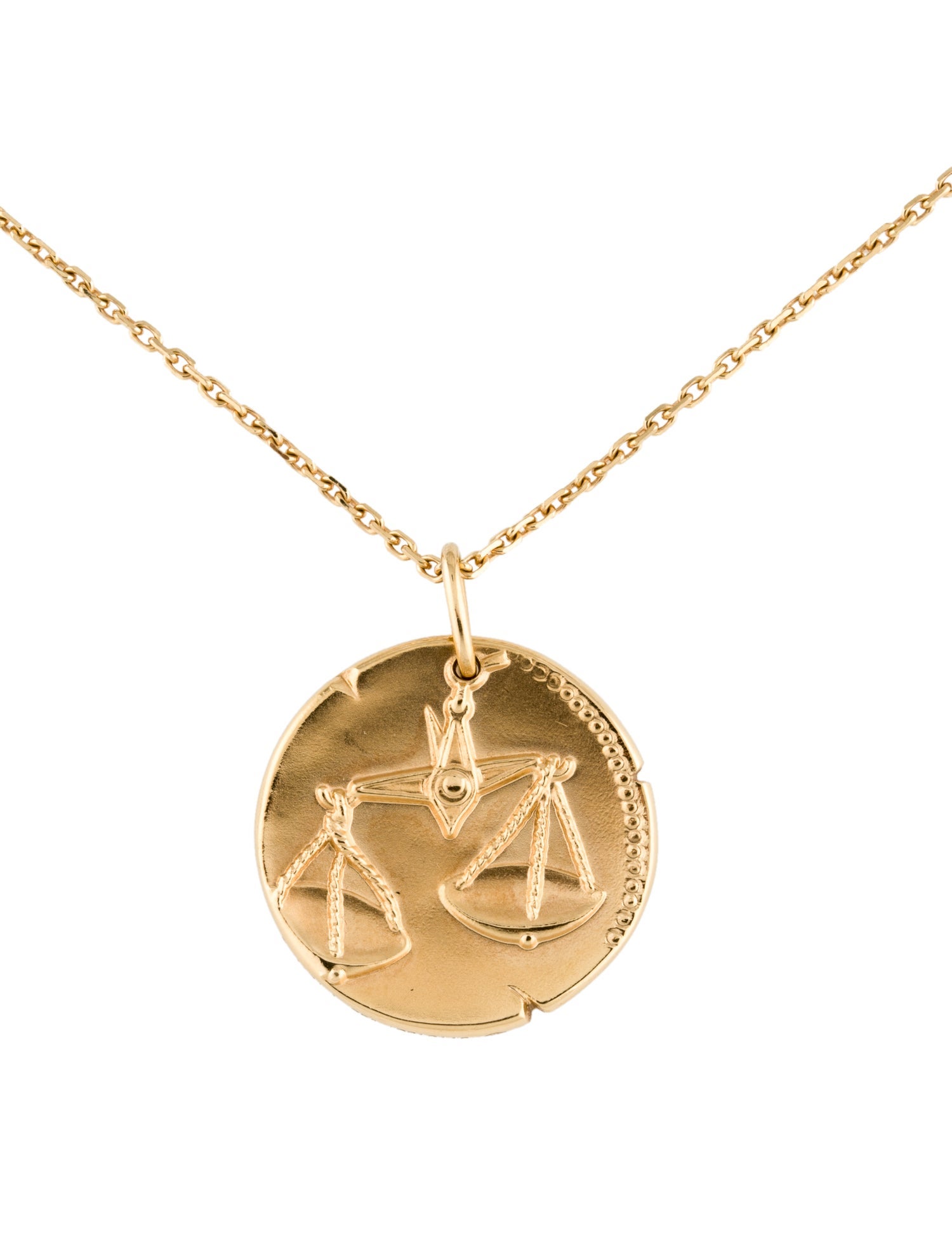 Van Cleef & Arpels Zodiaque Medal Librae Pendant Necklace - 18K Yellow ...