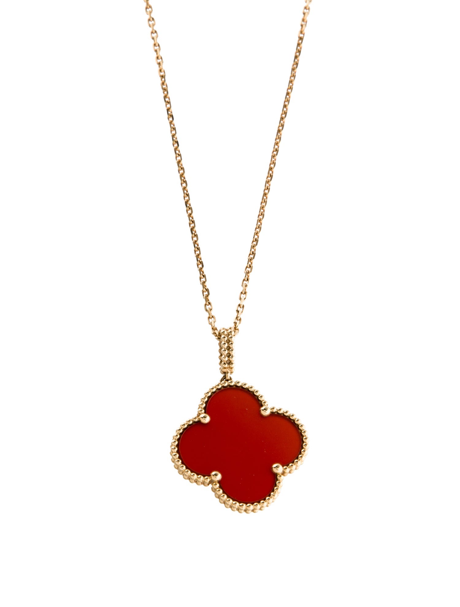 Van Cleef & Arpels 1 Motif Magic Alhambra Necklace - 18K Yellow Gold ...