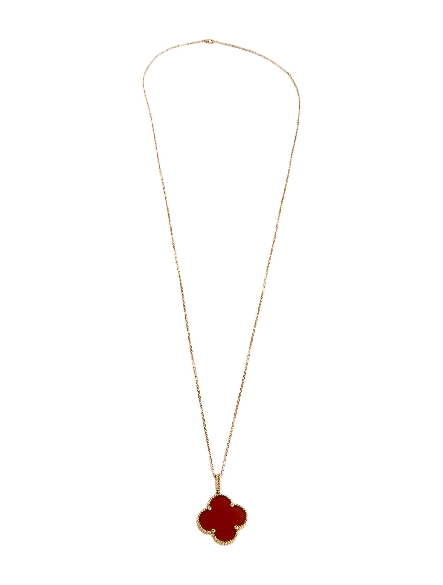 Van Cleef & Arpels 1 Motif Magic Alhambra Necklace - 18K Yellow Gold ...