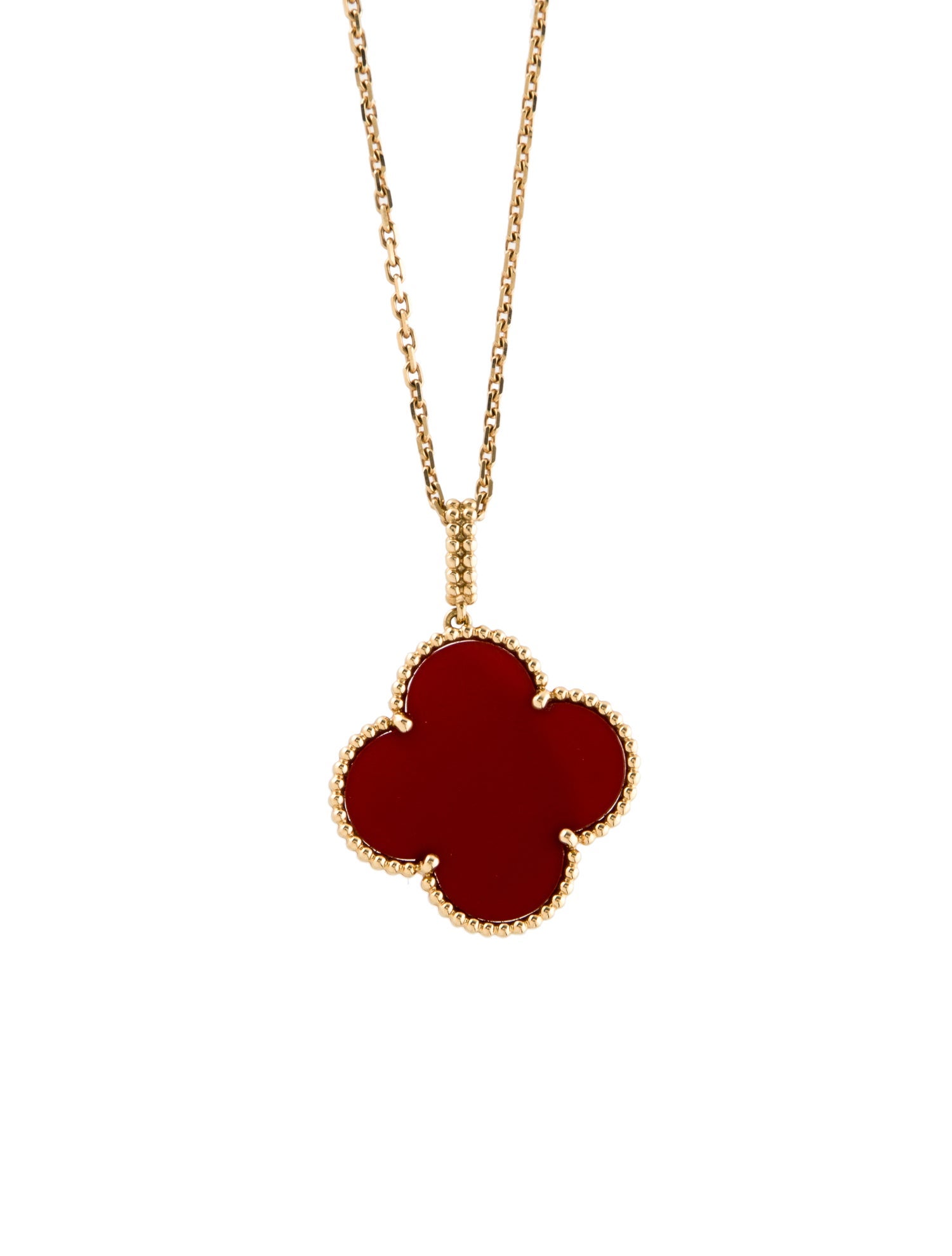 Van Cleef & Arpels 1 Motif Magic Alhambra Necklace - 18K Yellow Gold ...