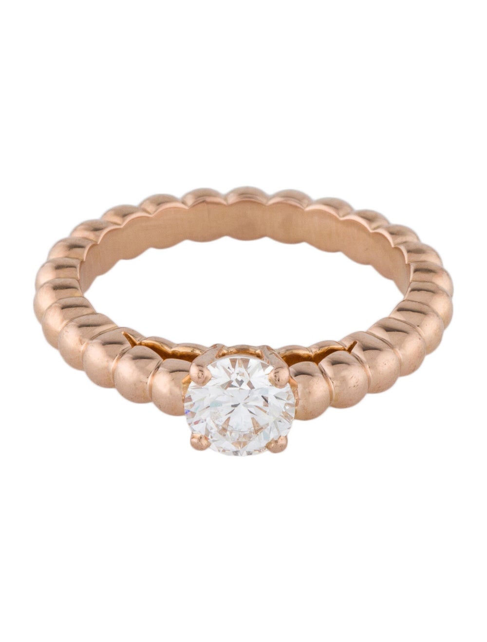Van Cleef & Arpels Perlée Solitaire Ring - 18K Rose Gold Cocktail Ring ...