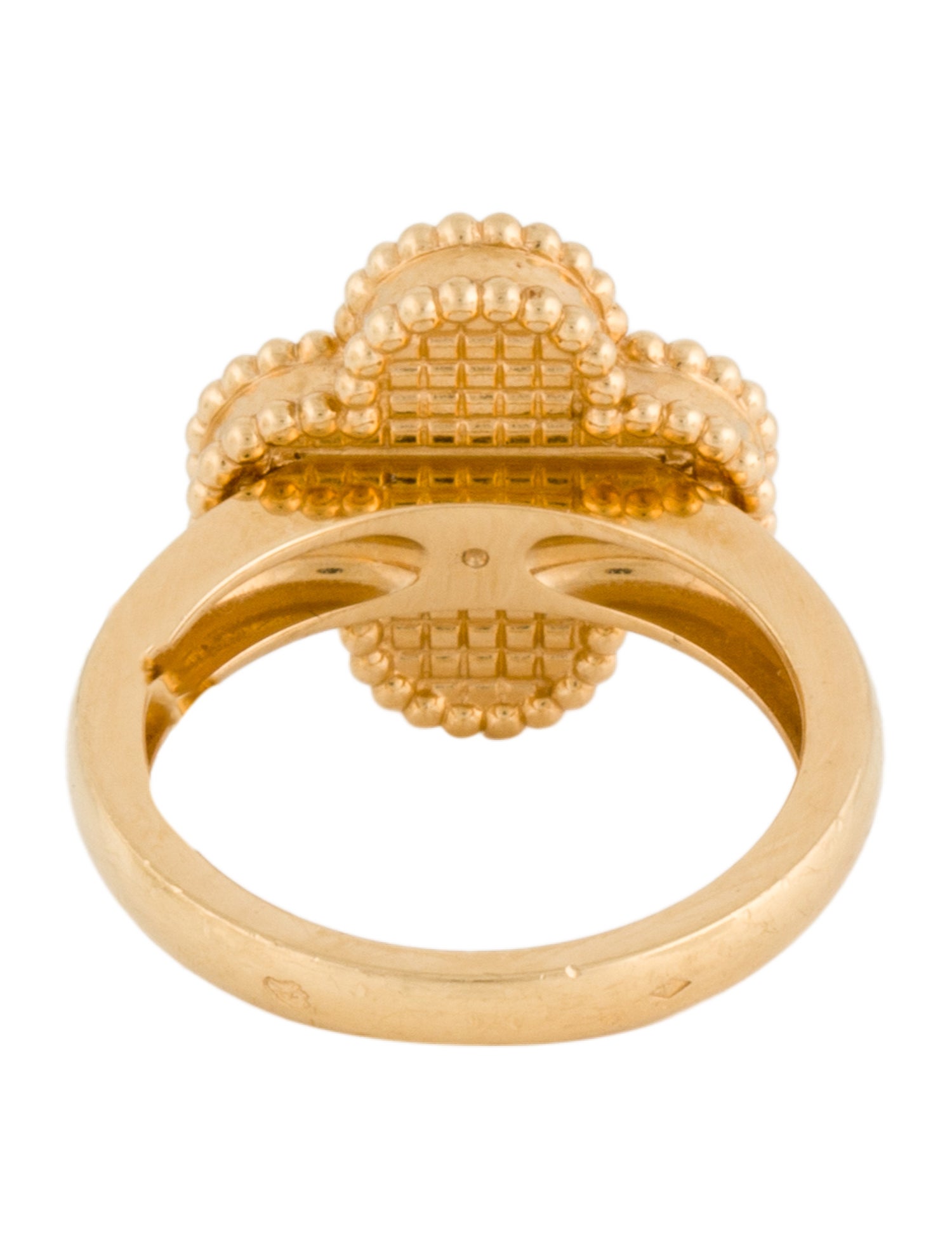 Van Cleef & Arpels Vintage Alhambra Guilloché Ring - 18K Yellow Gold ...