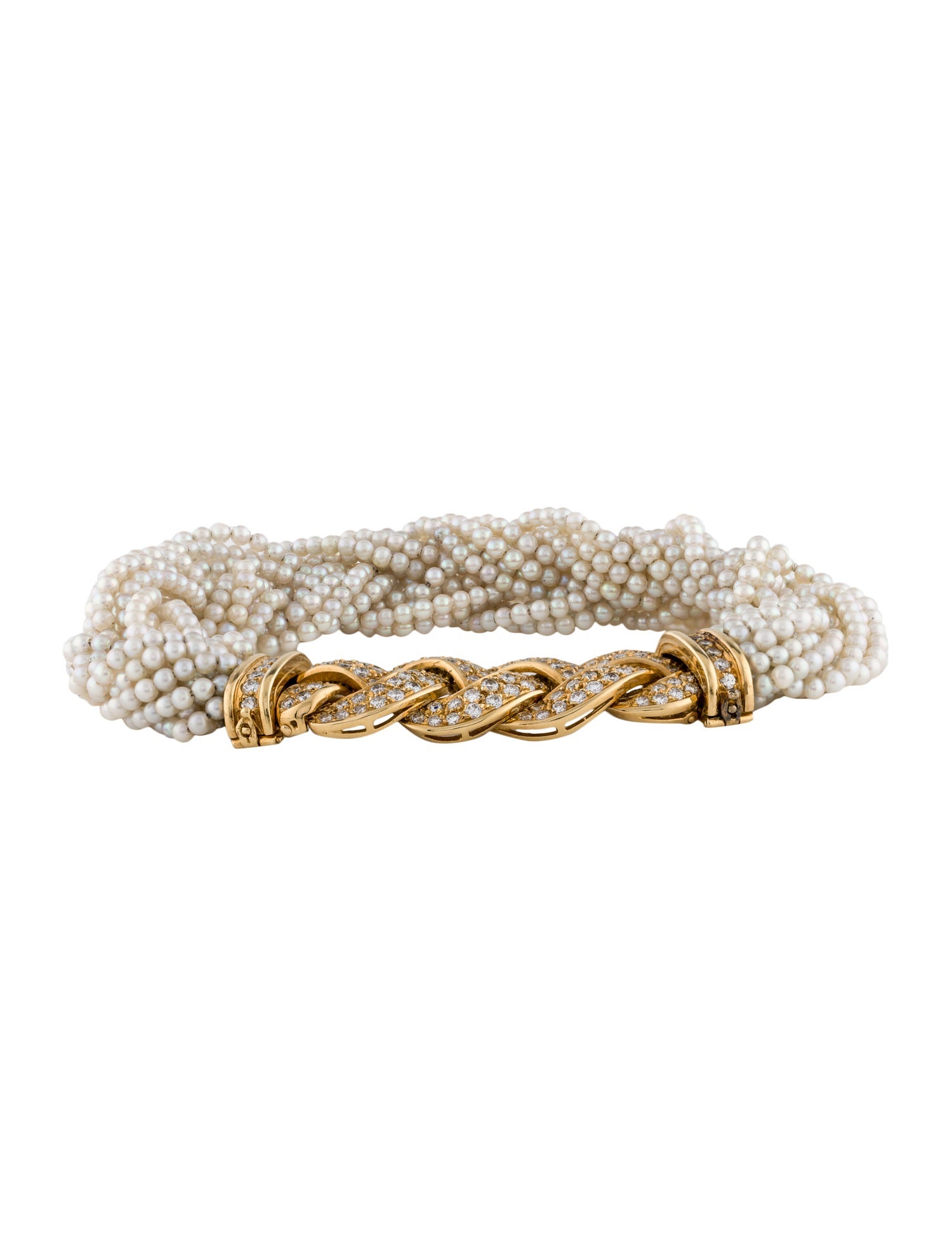 Van Cleef & Arpels Vintage 18K Pearl & Diamond Bead Bracelet - 18K ...