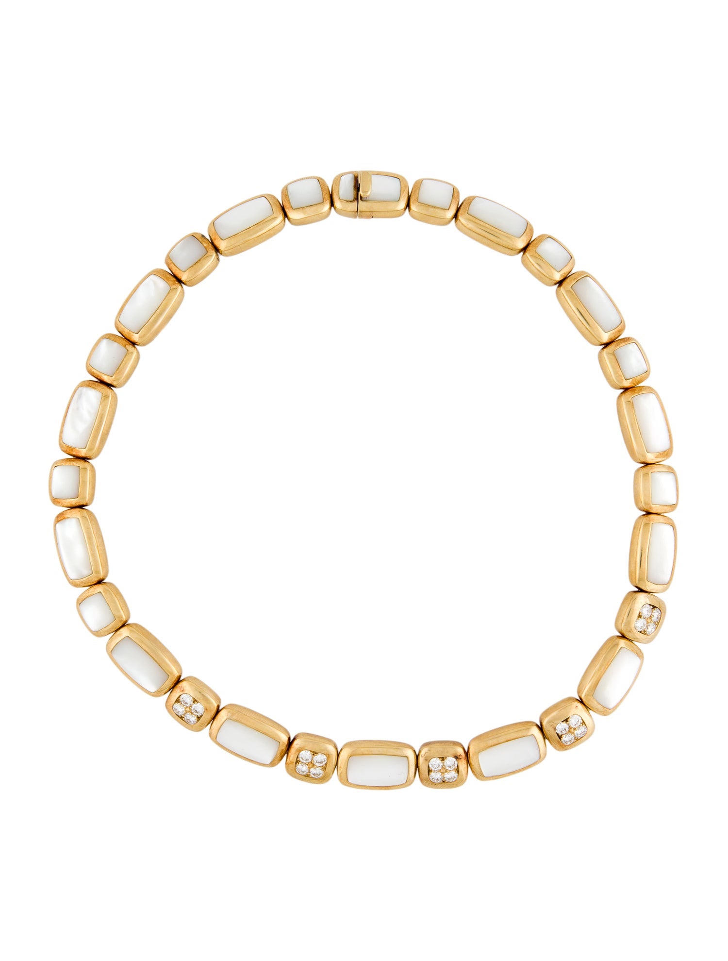 Van Cleef & Arpels Mother of Pearl & Diamond St Germain Necklace - 18K ...