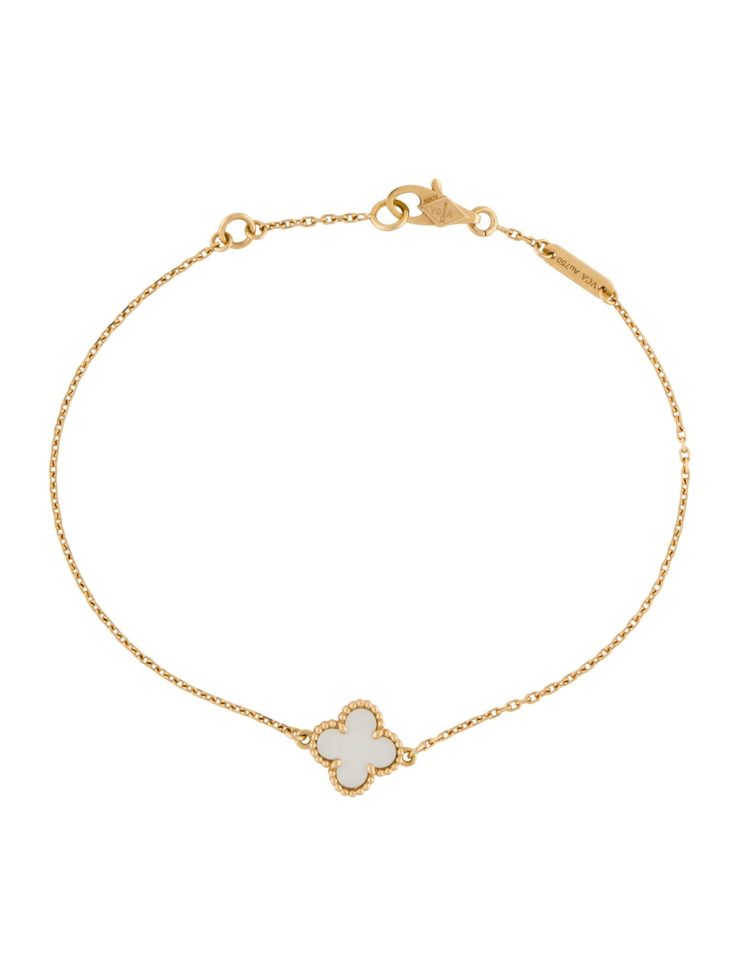 Van Cleef & Arpels Mother of Pearl Sweet Alhambra Bracelet - 18K Yellow ...