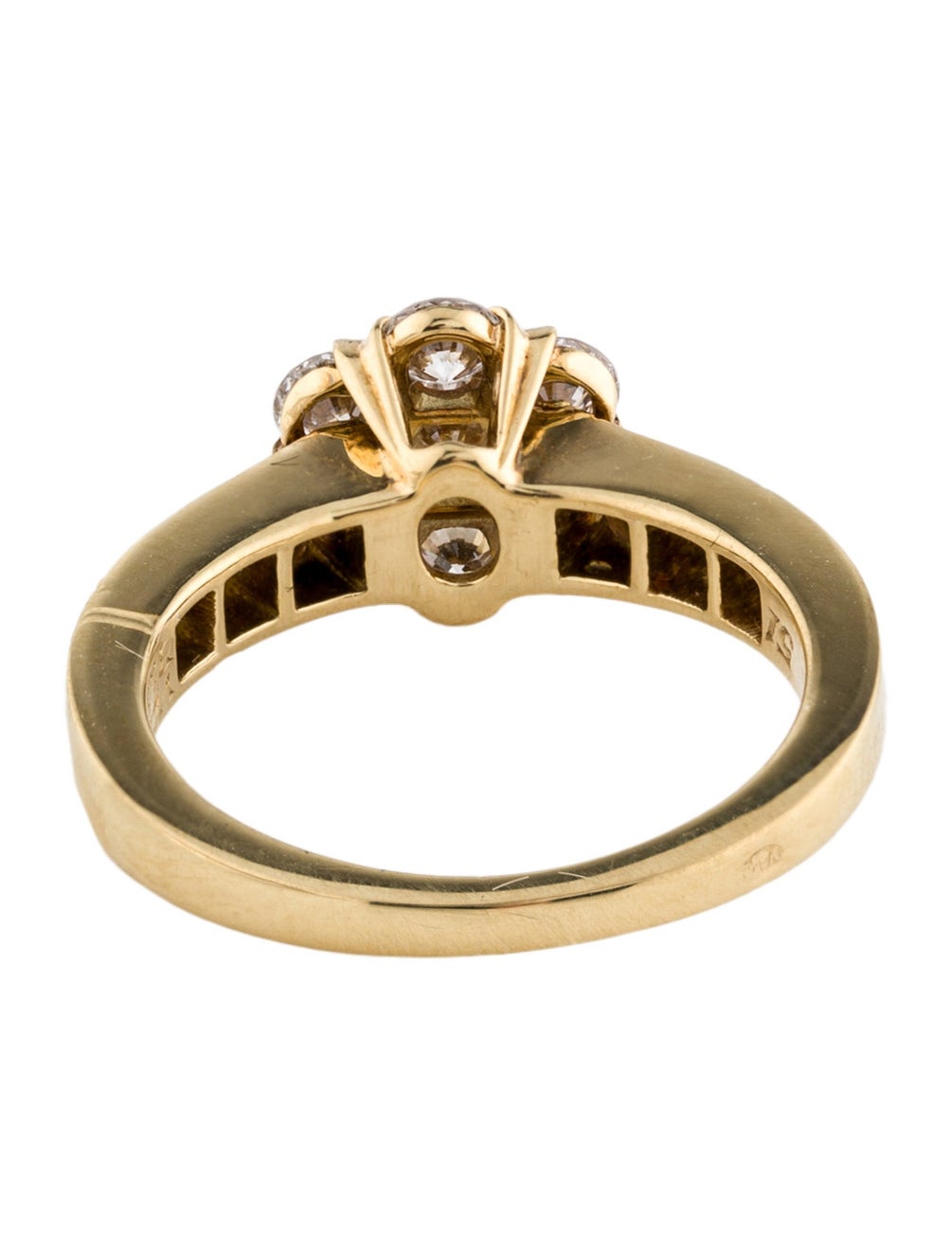 Van Cleef & Arpels Diamond Fleurette Large 1 Row Ring - 18K Yellow Gold ...