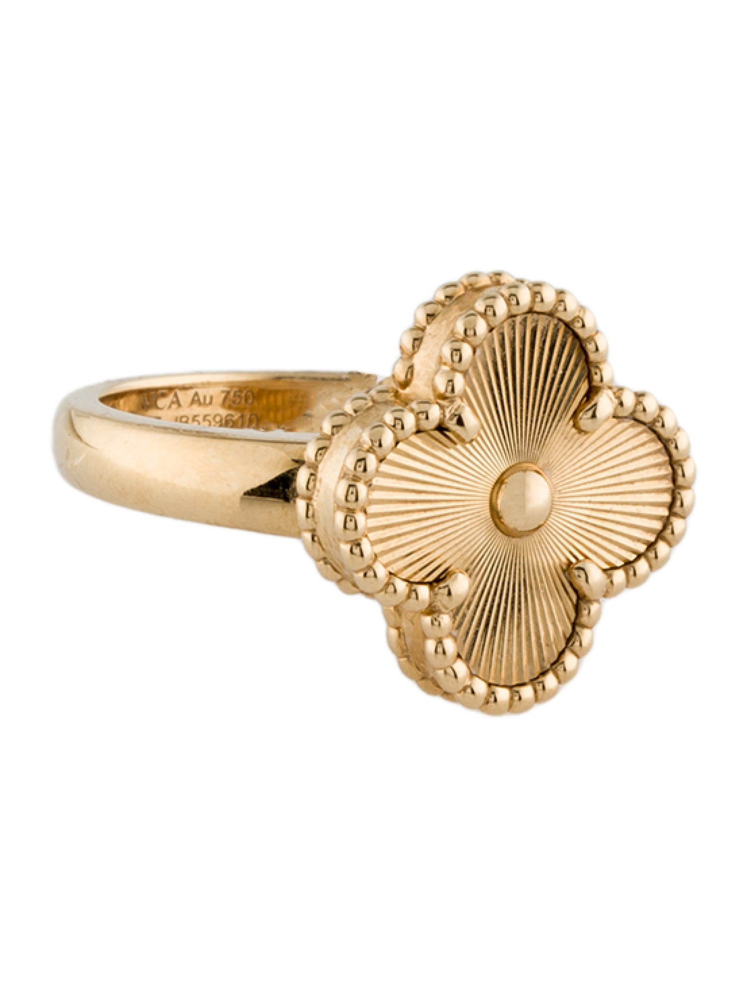 Van Cleef & Arpels Vintage Alhambra Ring - 18K Yellow Gold Cocktail ...