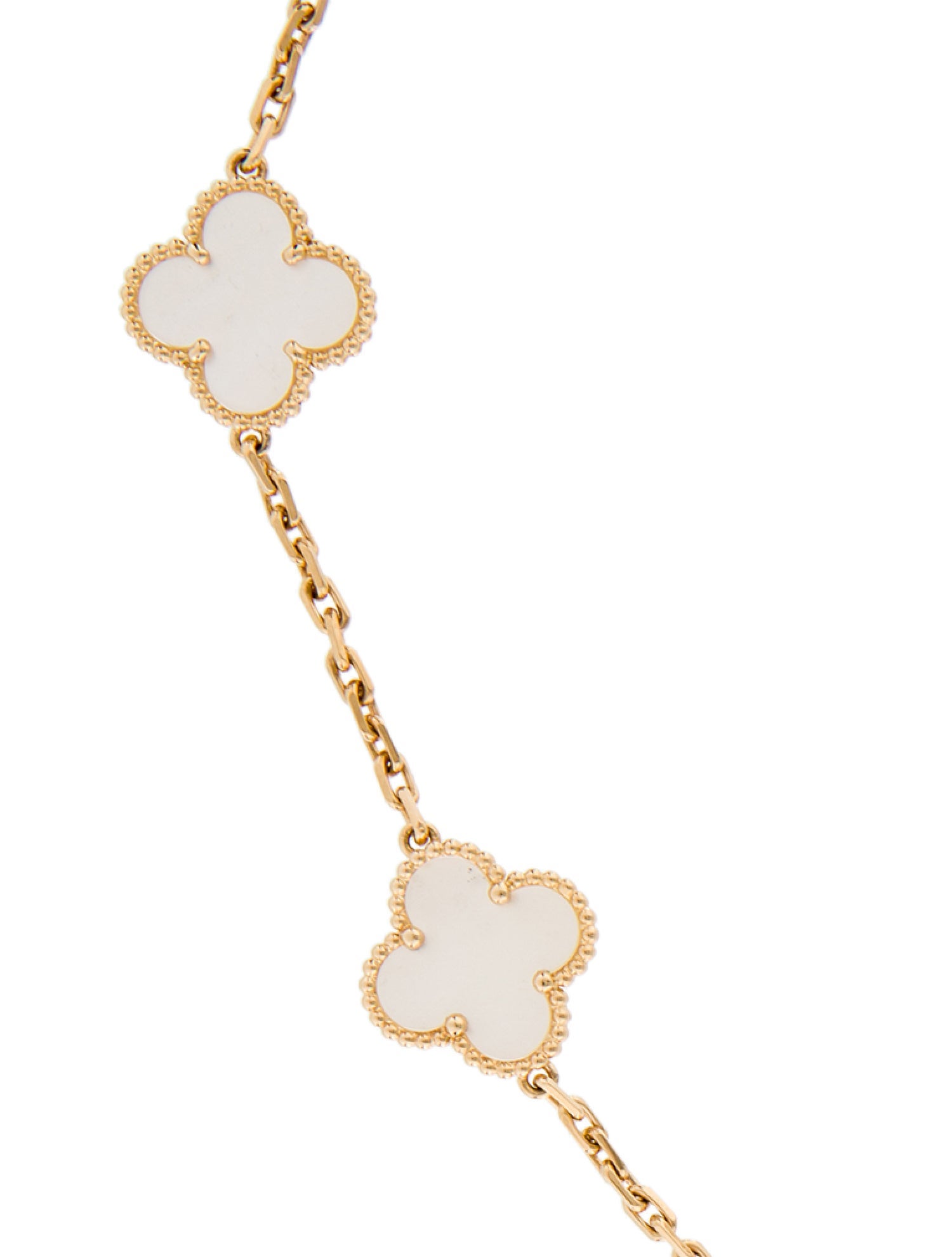 Van Cleef & Arpels Vintage Alhambra Necklace, 10 Motif - Rhodium-Plated ...