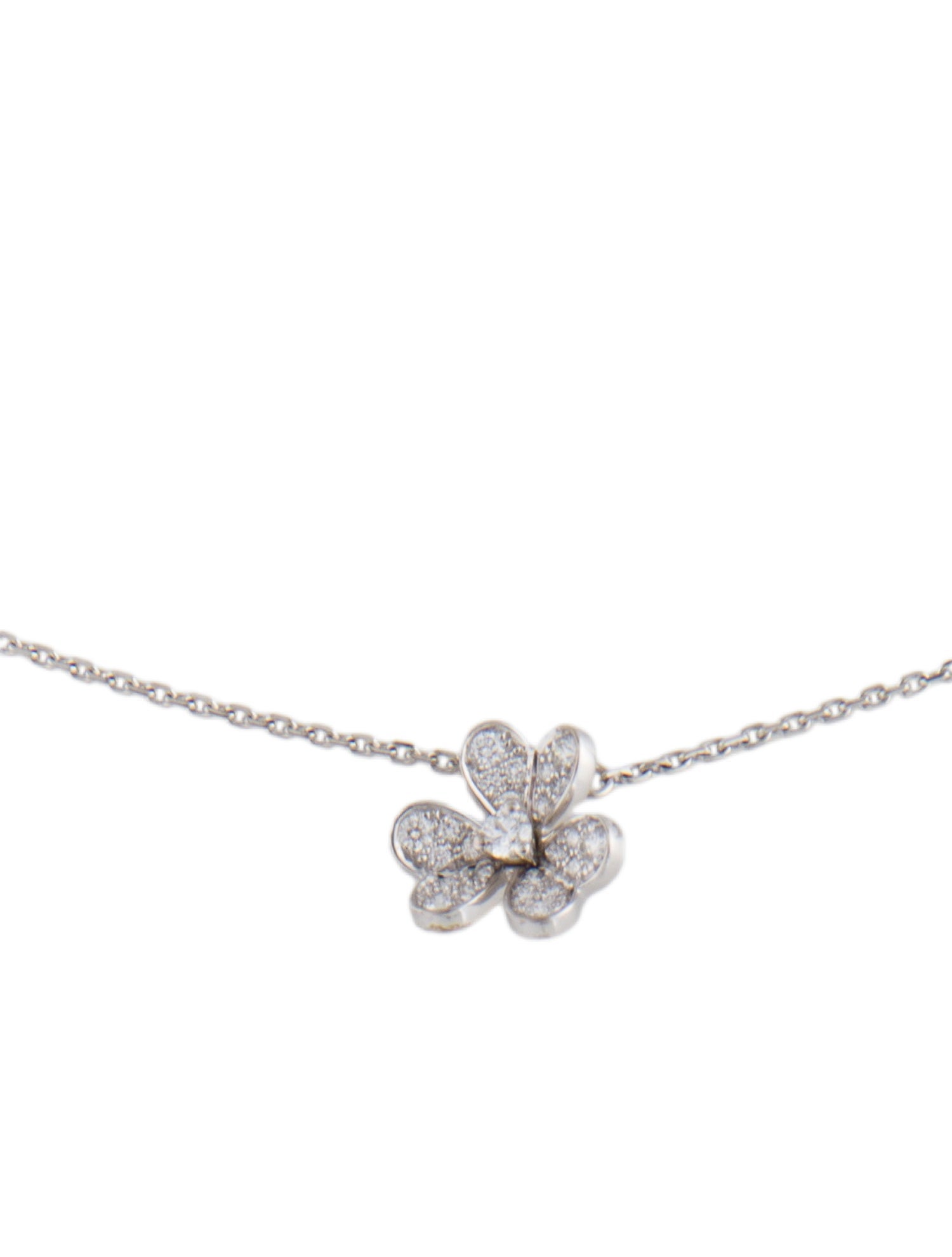 Van Cleef & Arpels Mini Frivole Pendant Necklace - Rhodium-Plated 18K ...