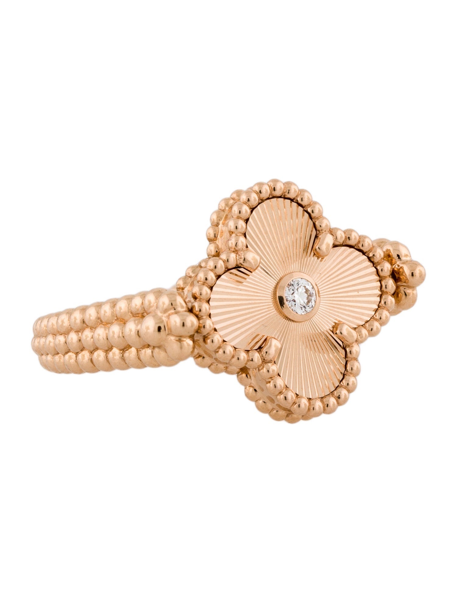 Van Cleef & Arpels Vintage Alhambra Reversible Ring - 18K Rose Gold ...
