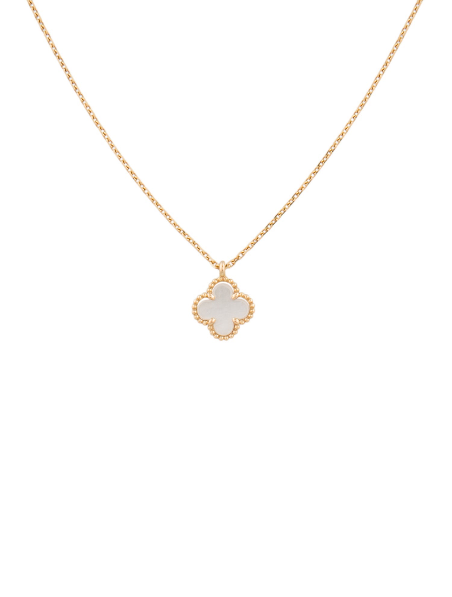 Van Cleef & Arpels Mother of Pearl Sweet Alhambra Pendant - White, 18K ...