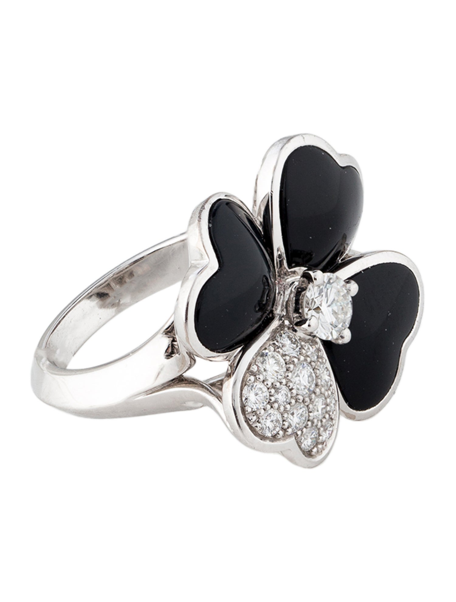 Van Cleef & Arpels Medium Model Cosmos Ring - Rhodium-Plated 18K White ...