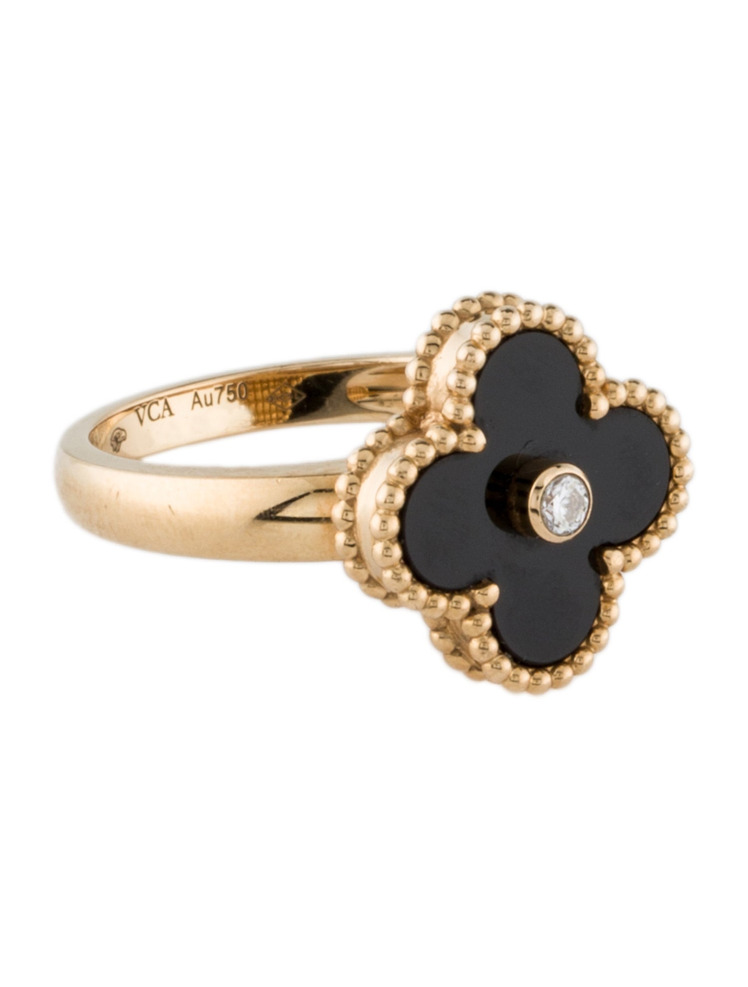 Van Cleef & Arpels Vintage Alhambra Ring - 18K Yellow Gold Cocktail ...