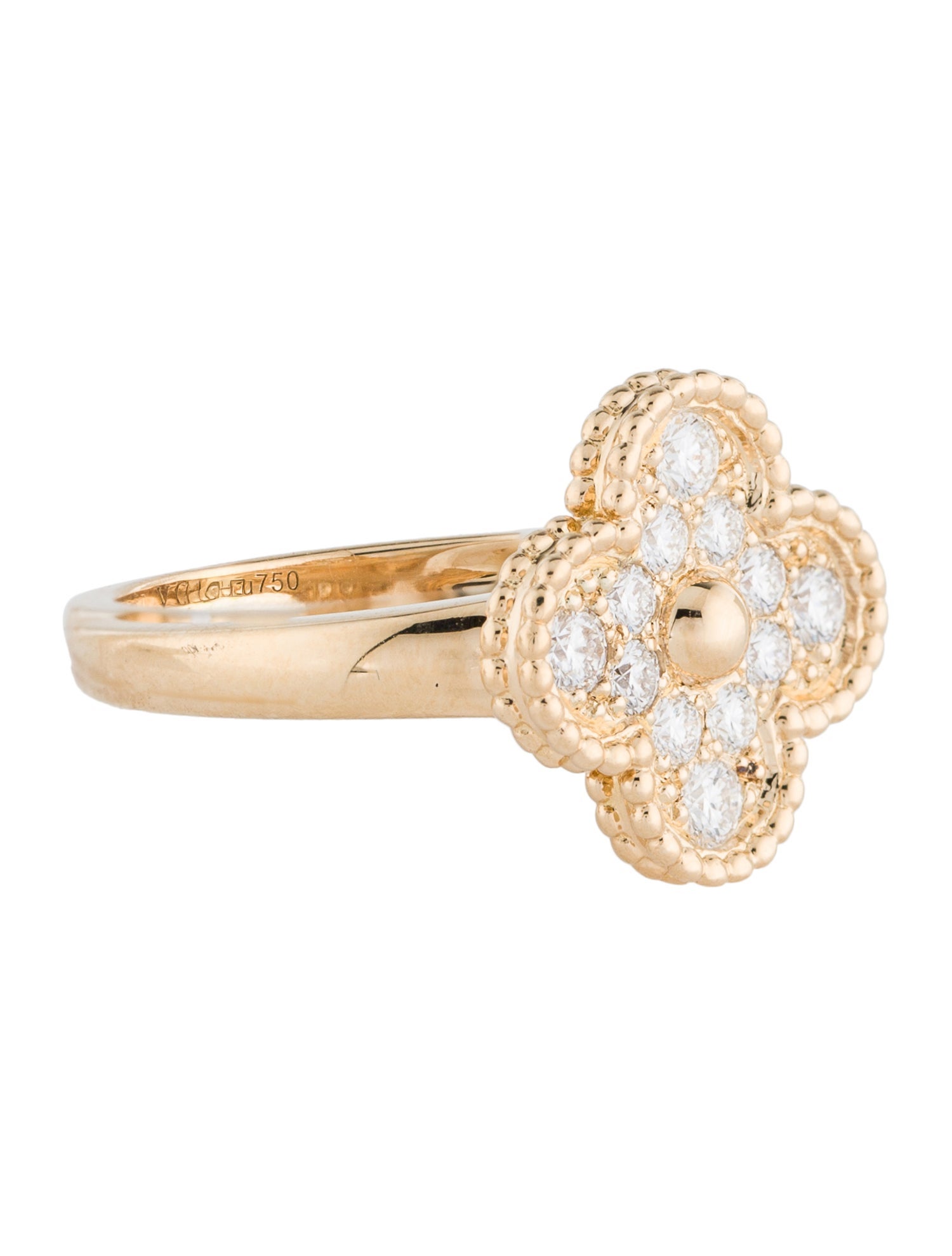 Van Cleef & Arpels Vintage Alhambra Ring - 18K Yellow Gold Cocktail ...