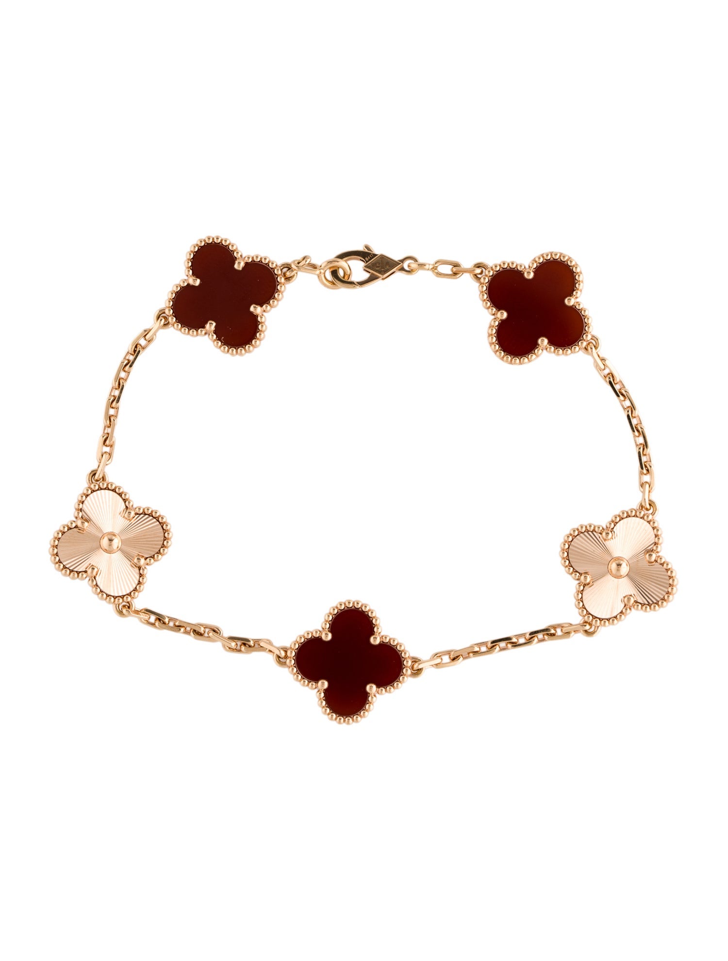 Van Cleef & Arpels Vintage Alhambra Bracelet, 5 Motifs - 18K Yellow ...