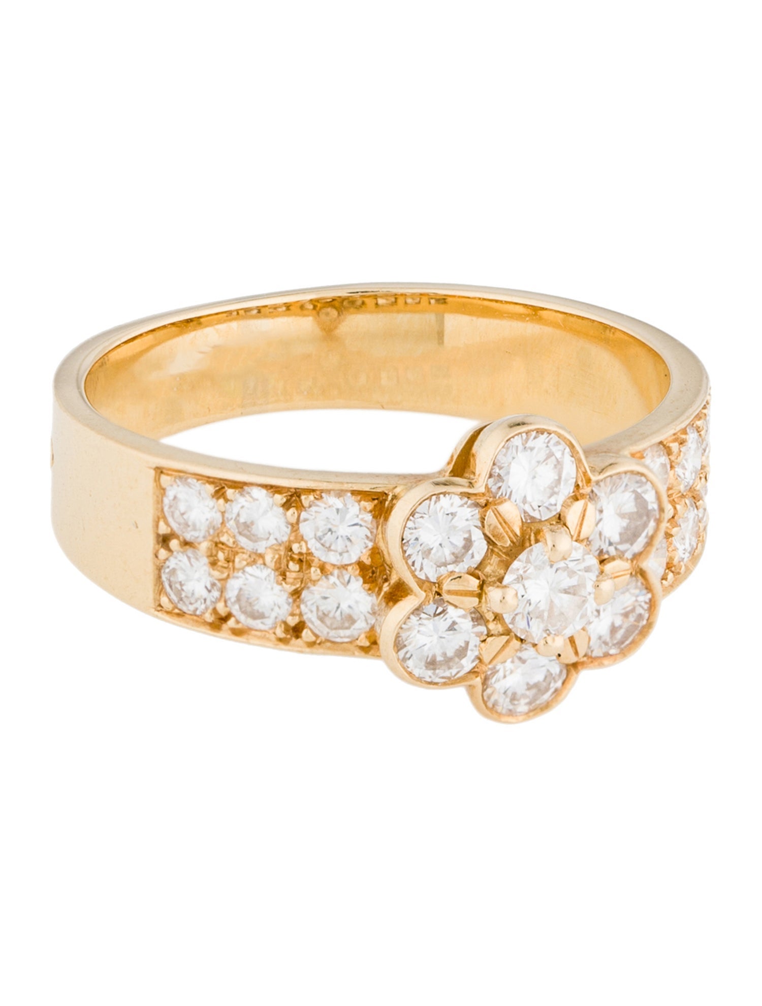Van Cleef & Arpels Vintage Fleurette Ring - 18K Yellow Gold Cocktail ...