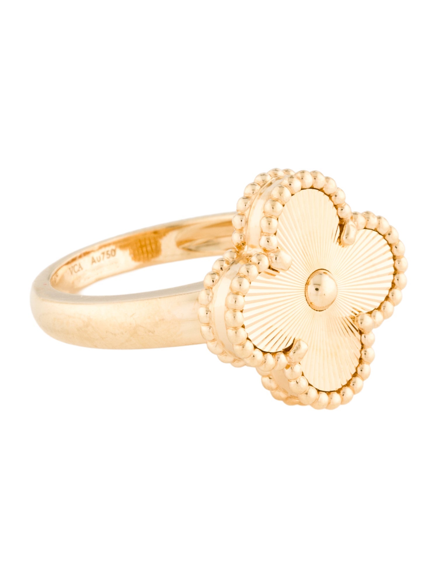 Van Cleef & Arpels Vintage Alhambra Guilloche Ring - Cocktail Ring ...