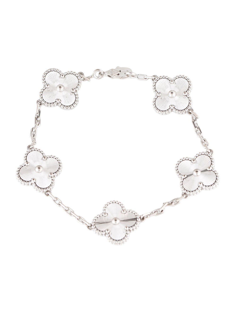 Van Cleef & Arpels Vintage Alhambra 5 Motif Guilloche Bracelet ...