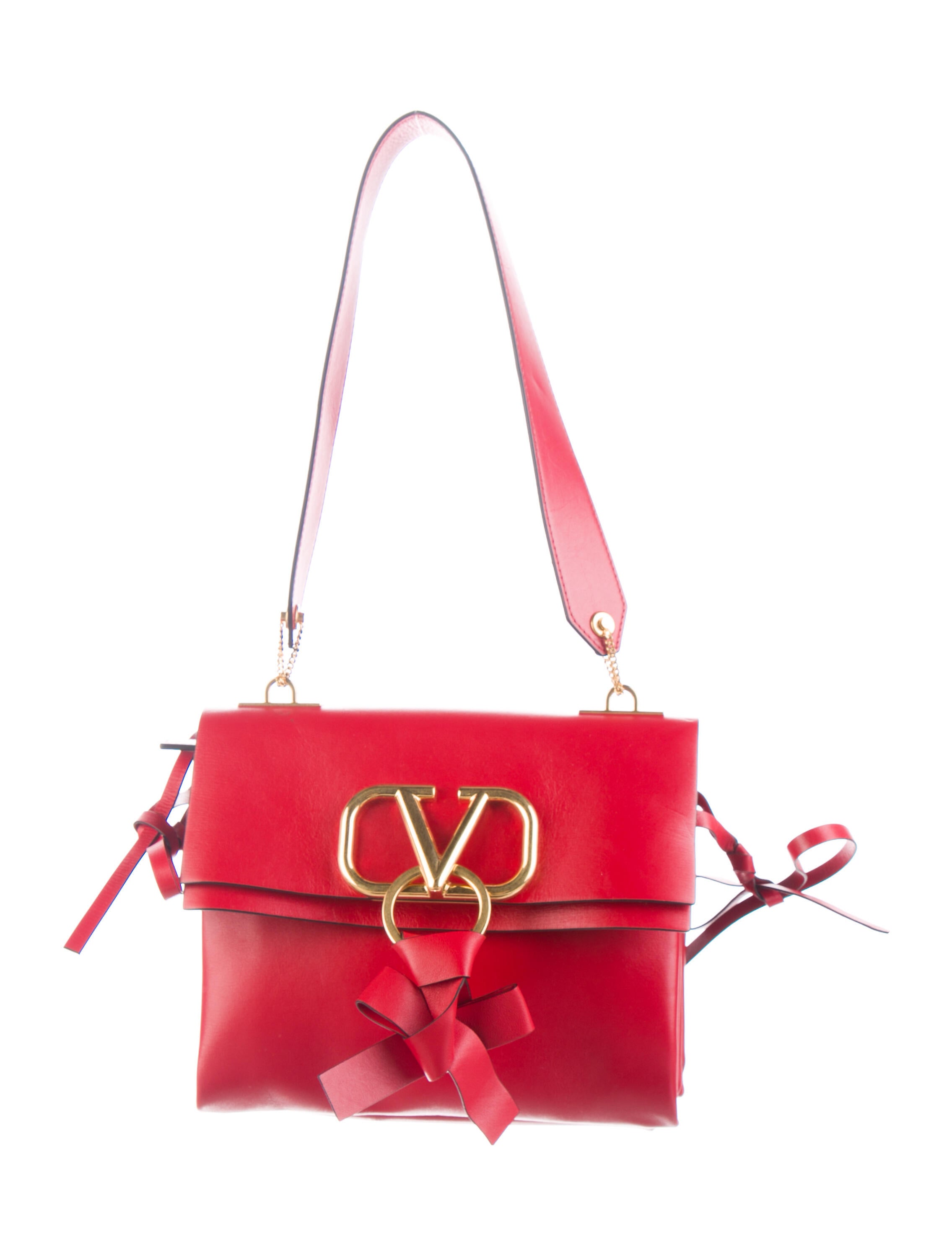 Valentino Glam Lock Flap Bag - Red Shoulder Bags, Handbags - VAL30538 ...