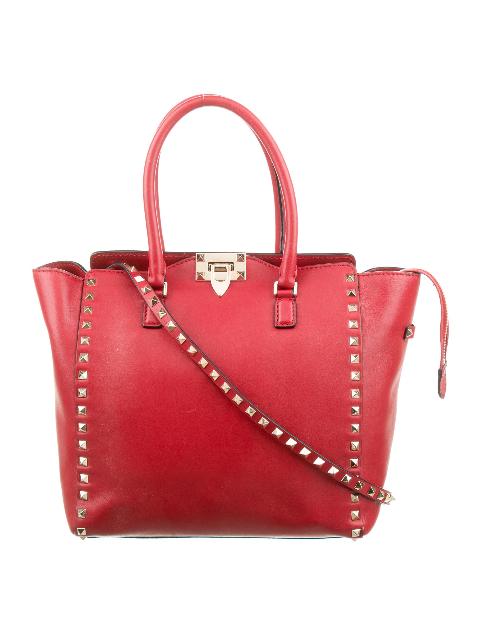 Valentino Glam Lock Flap Bag - Red Shoulder Bags, Handbags - VAL30538 ...
