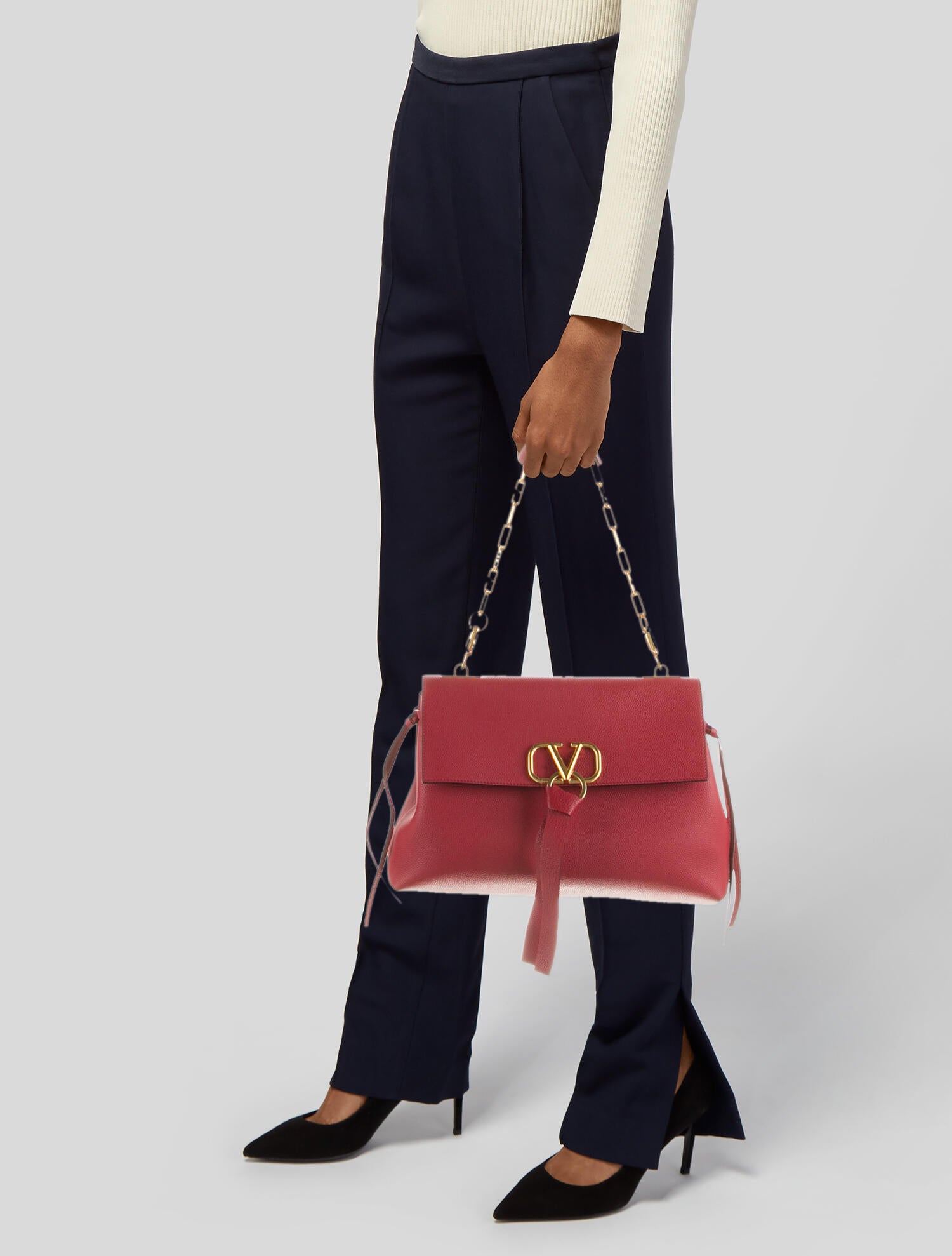 Valentino Glam Lock Flap Bag - Red Shoulder Bags, Handbags - VAL30538 ...