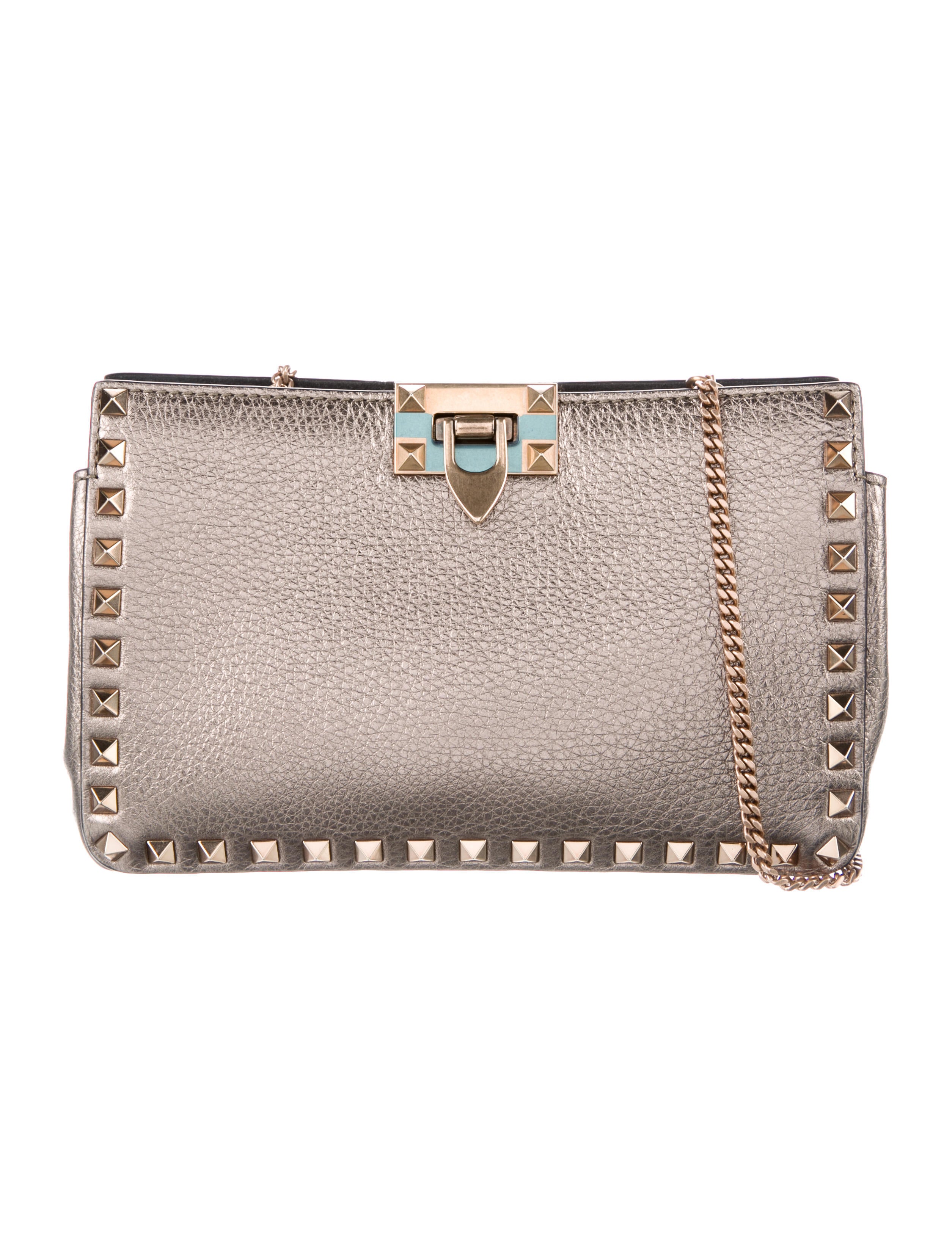 Valentino Metallic Rockstud Crossbody - Grey Crossbody Bags, Handbags ...