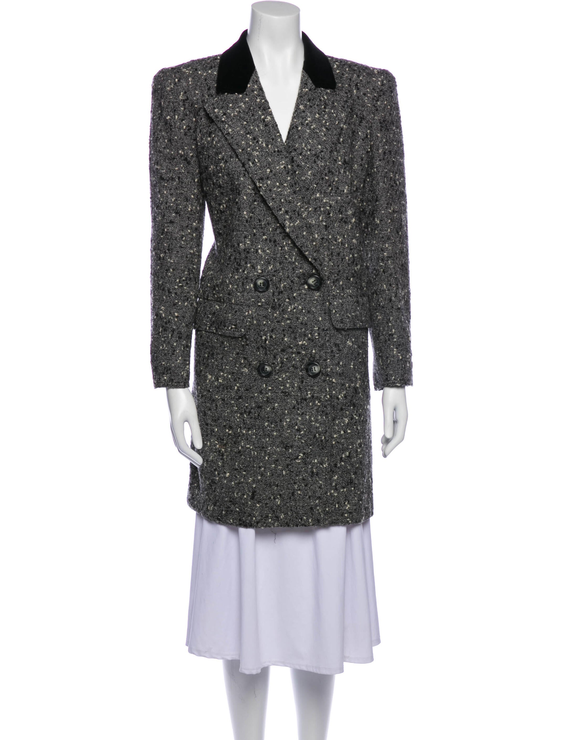 Valentino Vintage Miss V Trench Coat - Grey Coats, Clothing - VAL305984 ...