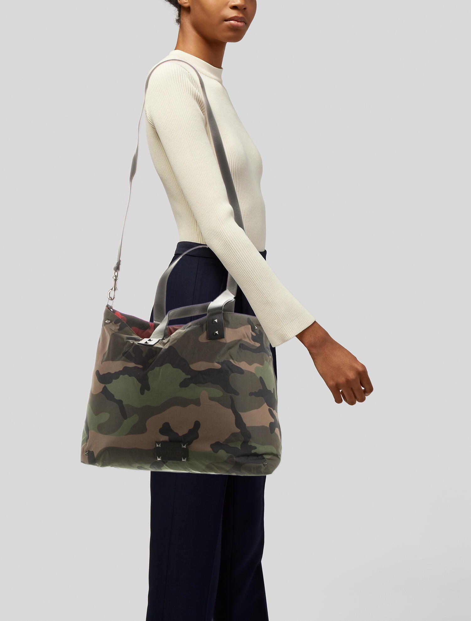 Valentino Nylon Camo Tote Bag - Green Totes, Handbags - VAL307389 | The ...
