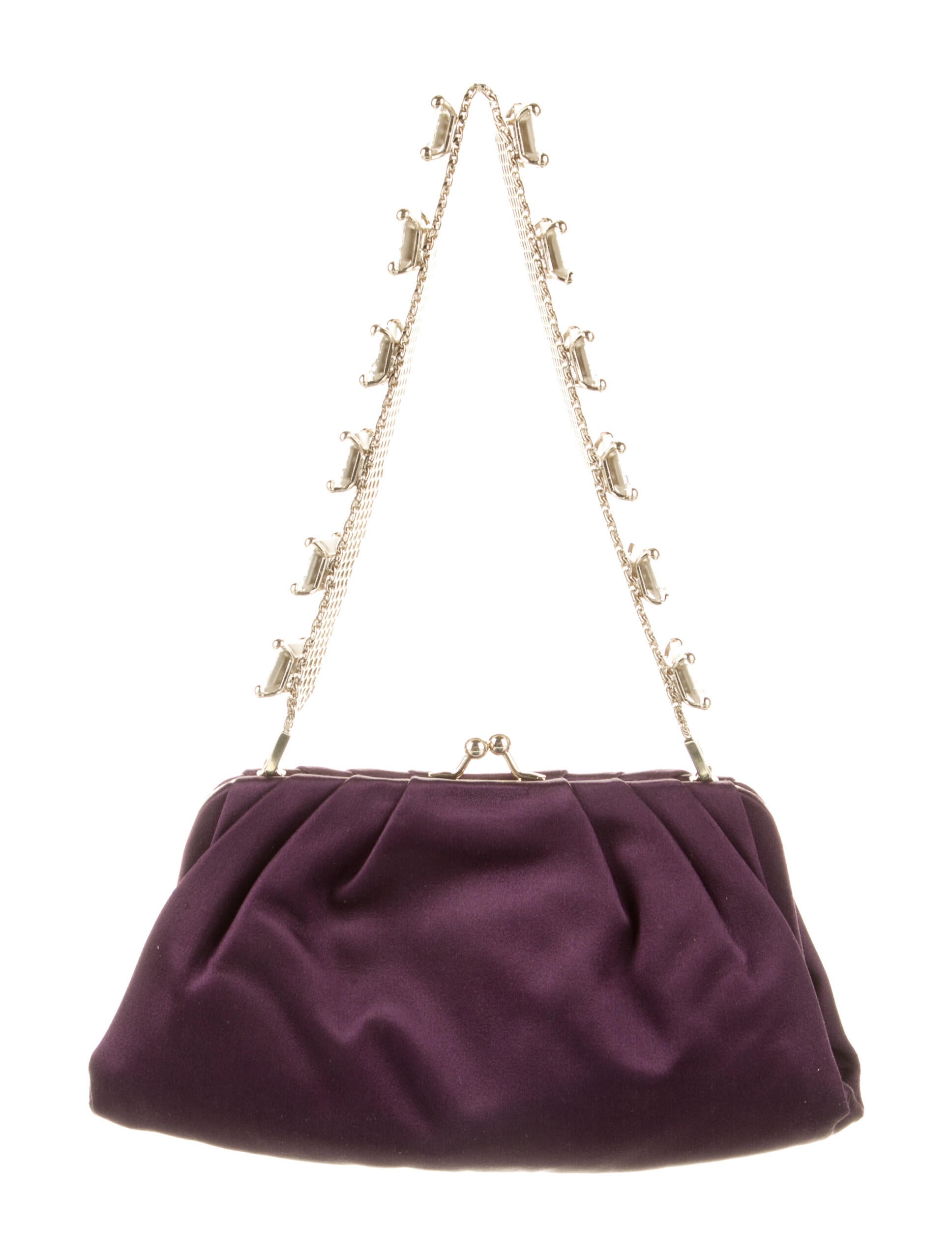 Jimmy Choo Satin Evening Bag - Black Evening Bags, Handbags - JIM48965 ...