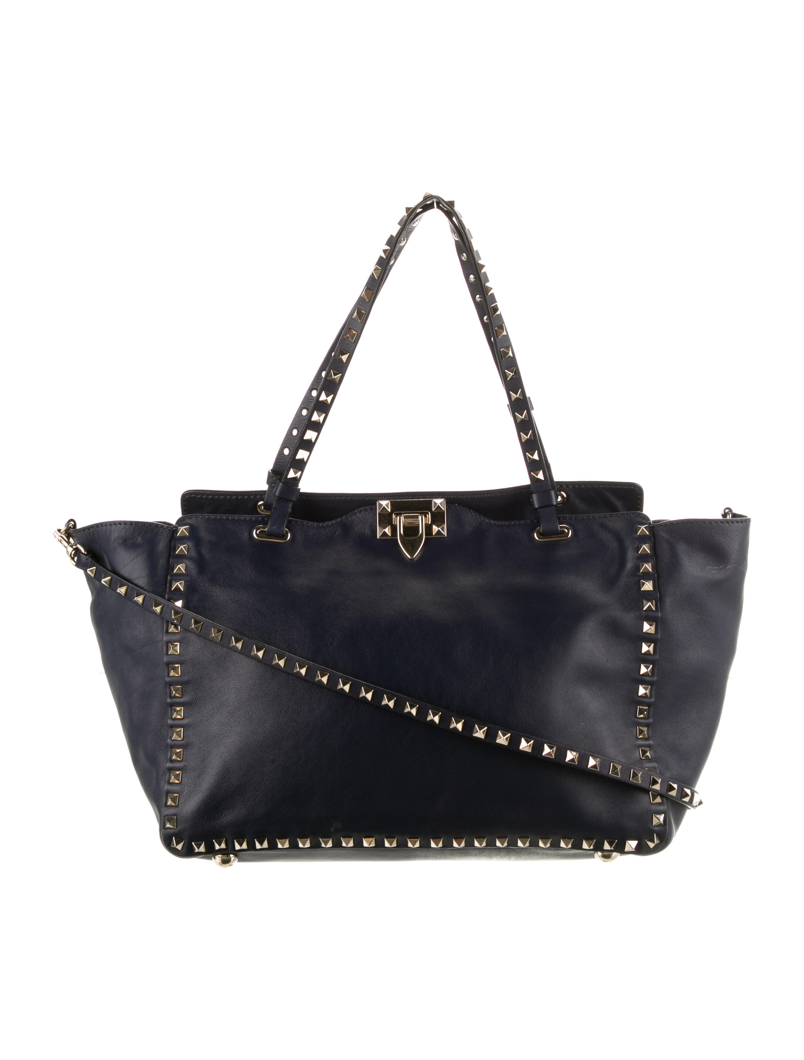 Valentino Rockstud Leather Tote - Black Totes, Handbags - VAL314827 ...